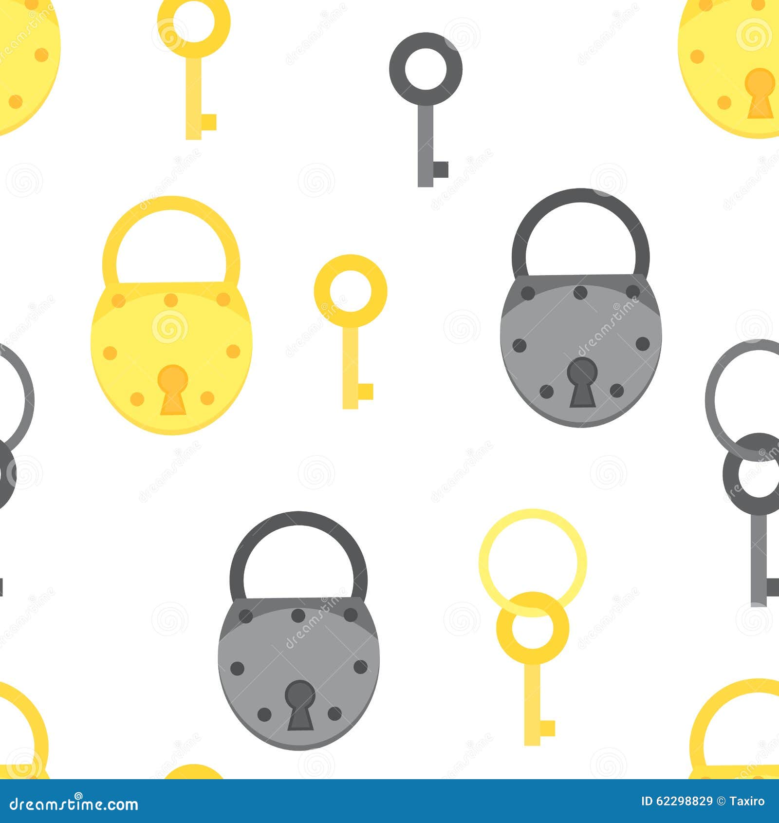 Locks and Keys Pattern Seamless Stock Vector - Illustration of ...