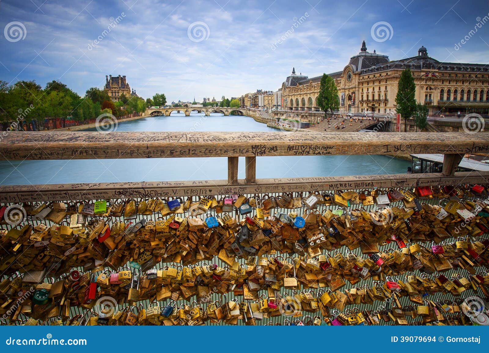 Locks of Love on Paris Bridge Stock Photo - Image of holiday, monument ...