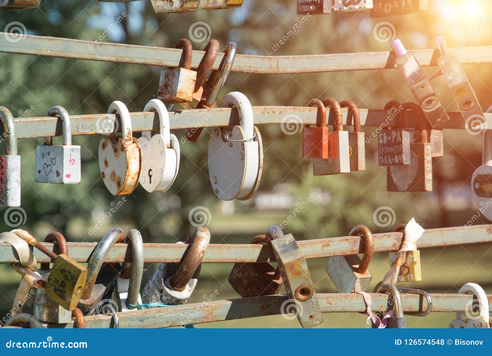 Locks of Lovers on the Bridge. Stock Photo - Image of lovers, happiness ...