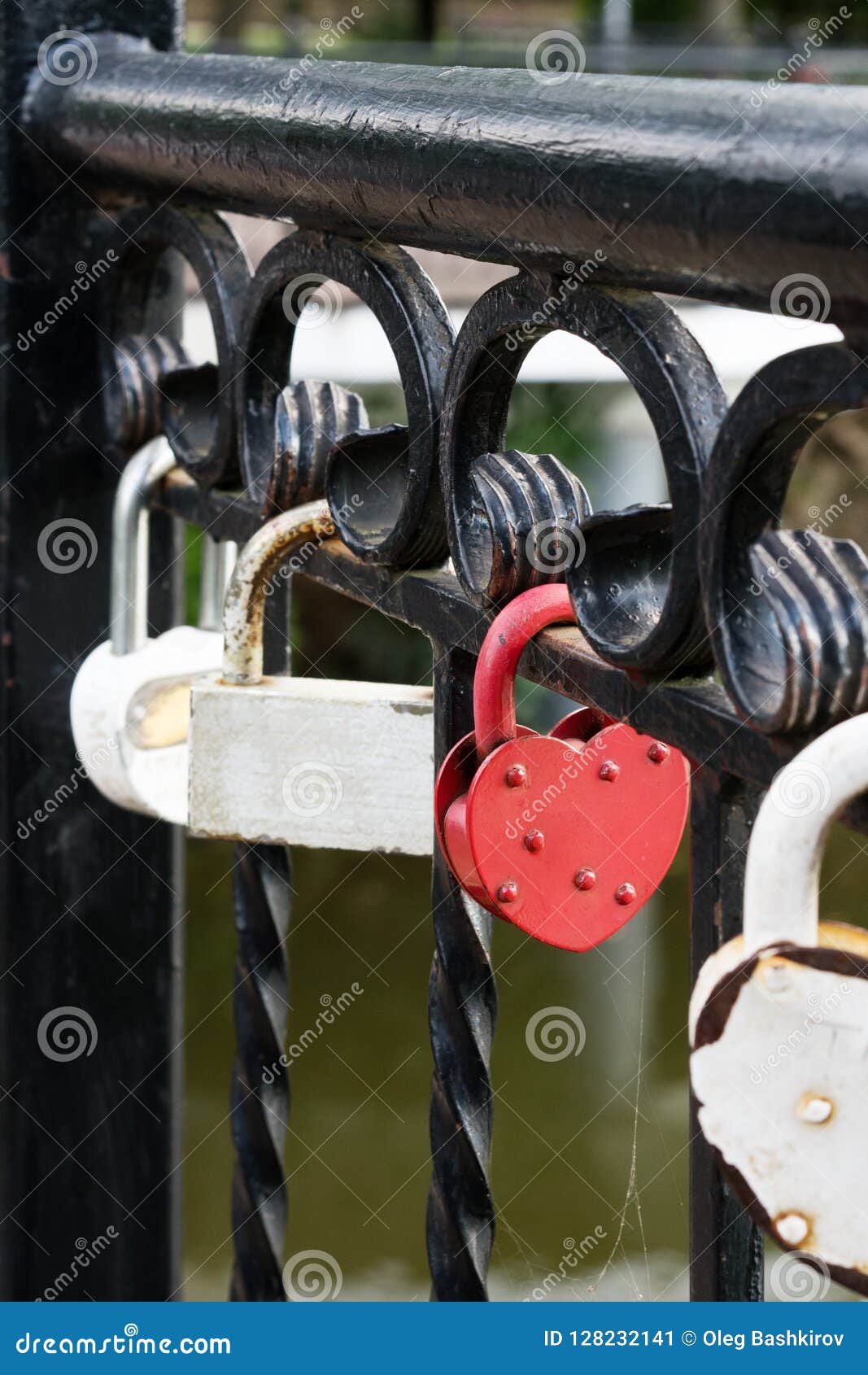 Locks of Lovers on the Bridge. Symbol of Love. Stock Image - Image of ...
