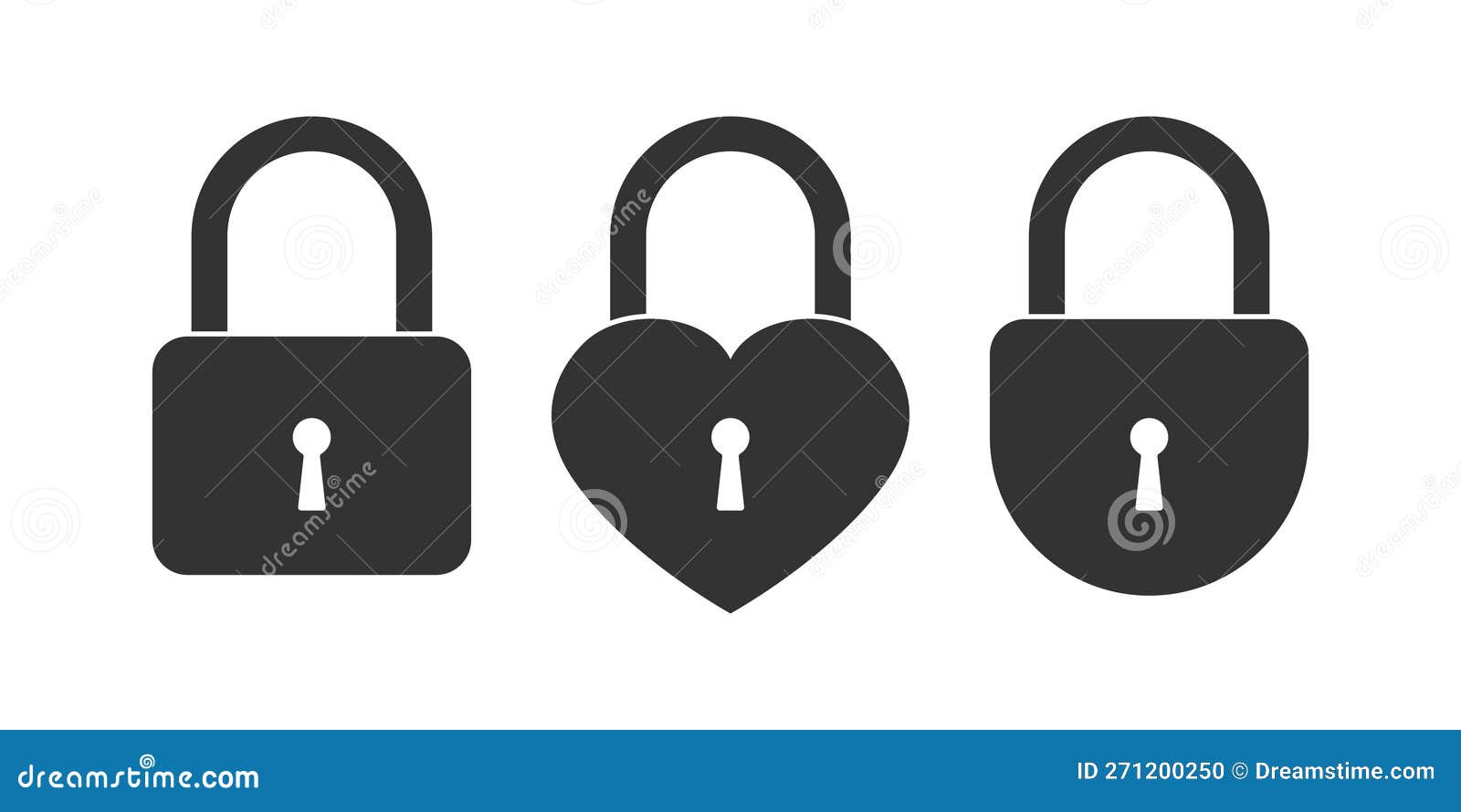 Locks graphic icon set stock vector. Illustration of desktop - 271200250