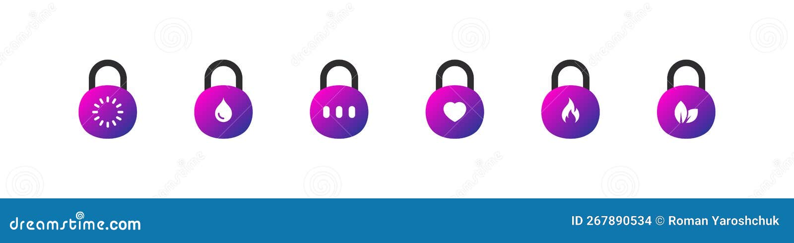 Locks Signs. Security Lock Icons. Icons of Smart Locks Stock Vector ...
