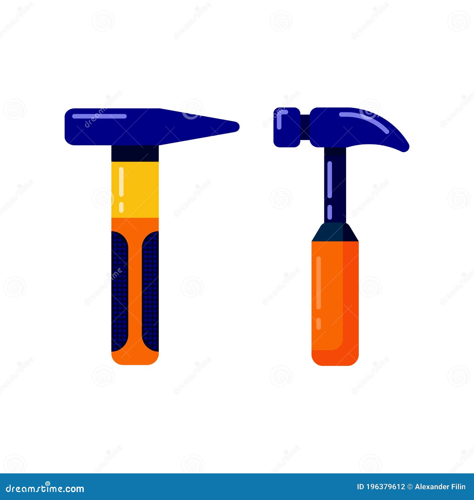 Hammers Construction Tools Pattern Background Vector Illustration | CartoonDealer.com #192614592