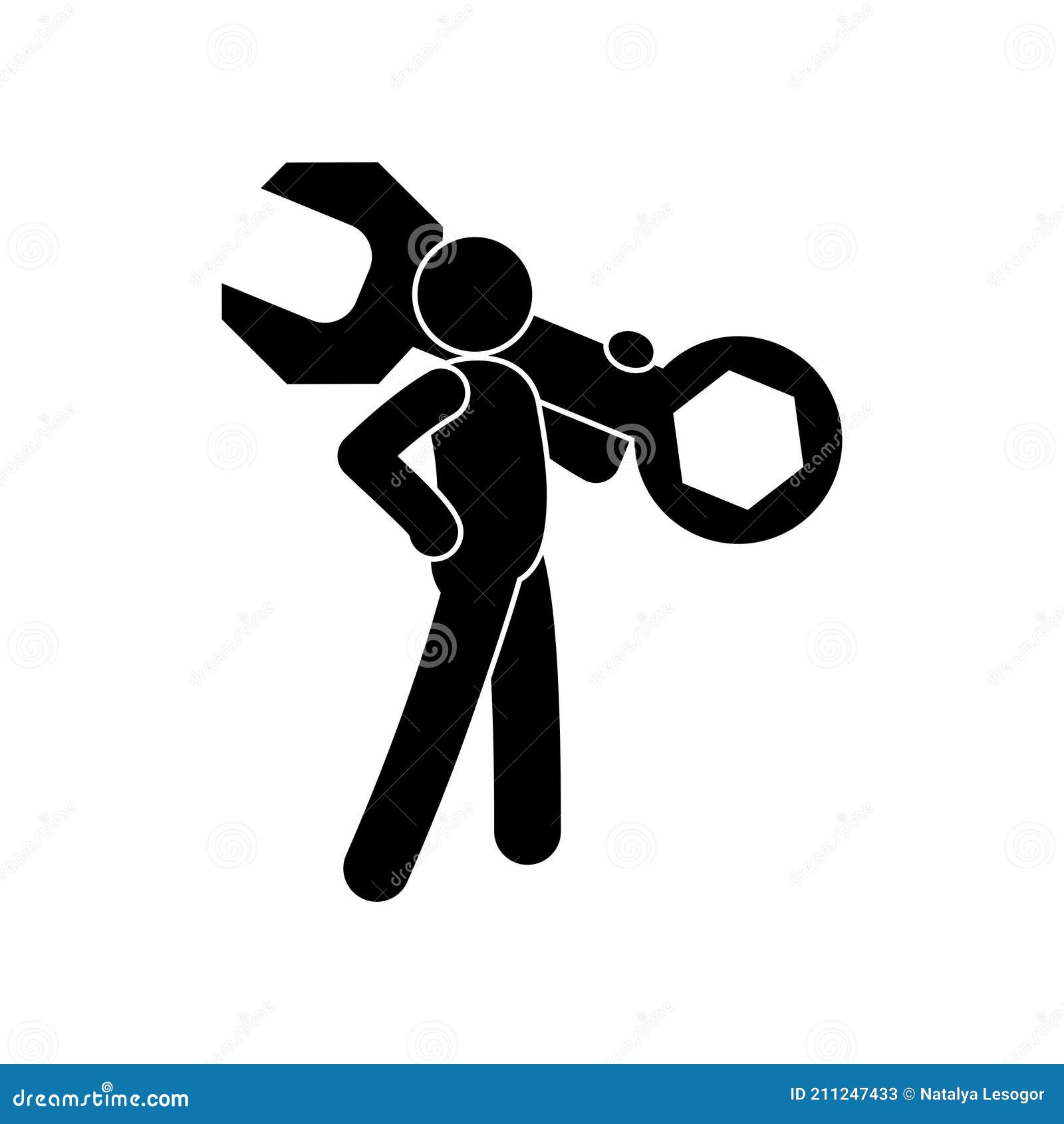 Locksmith Illustration, Stick Figure Tech Support Stock Vector ...
