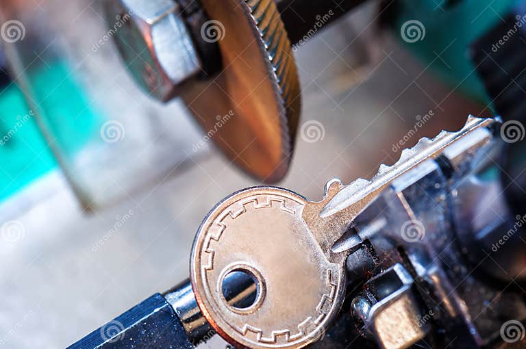 Locksmith, key duplication stock photo. Image of industry - 116264340