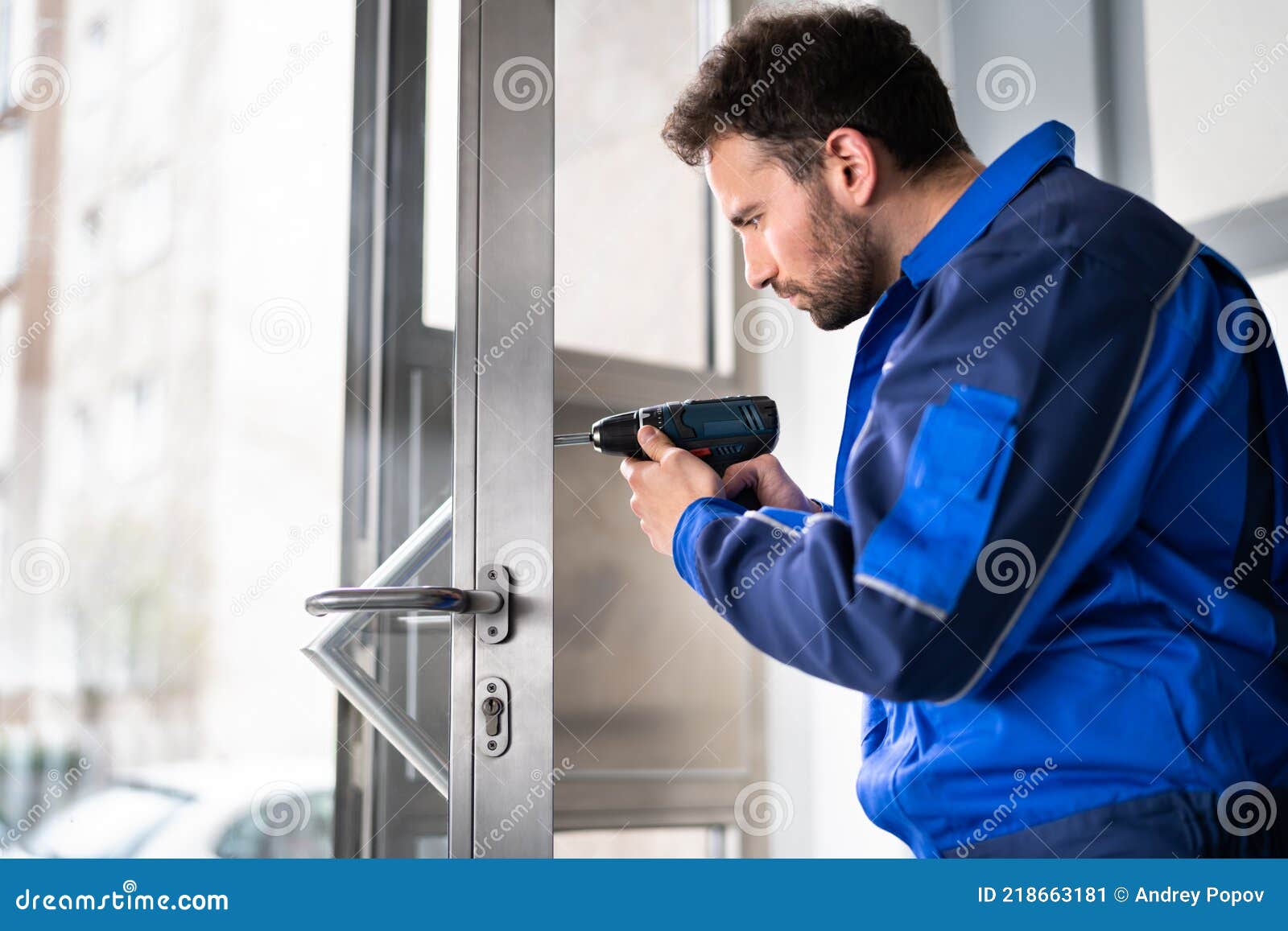Locksmith Man Repairing stock image. Image of locksmith - 218663181