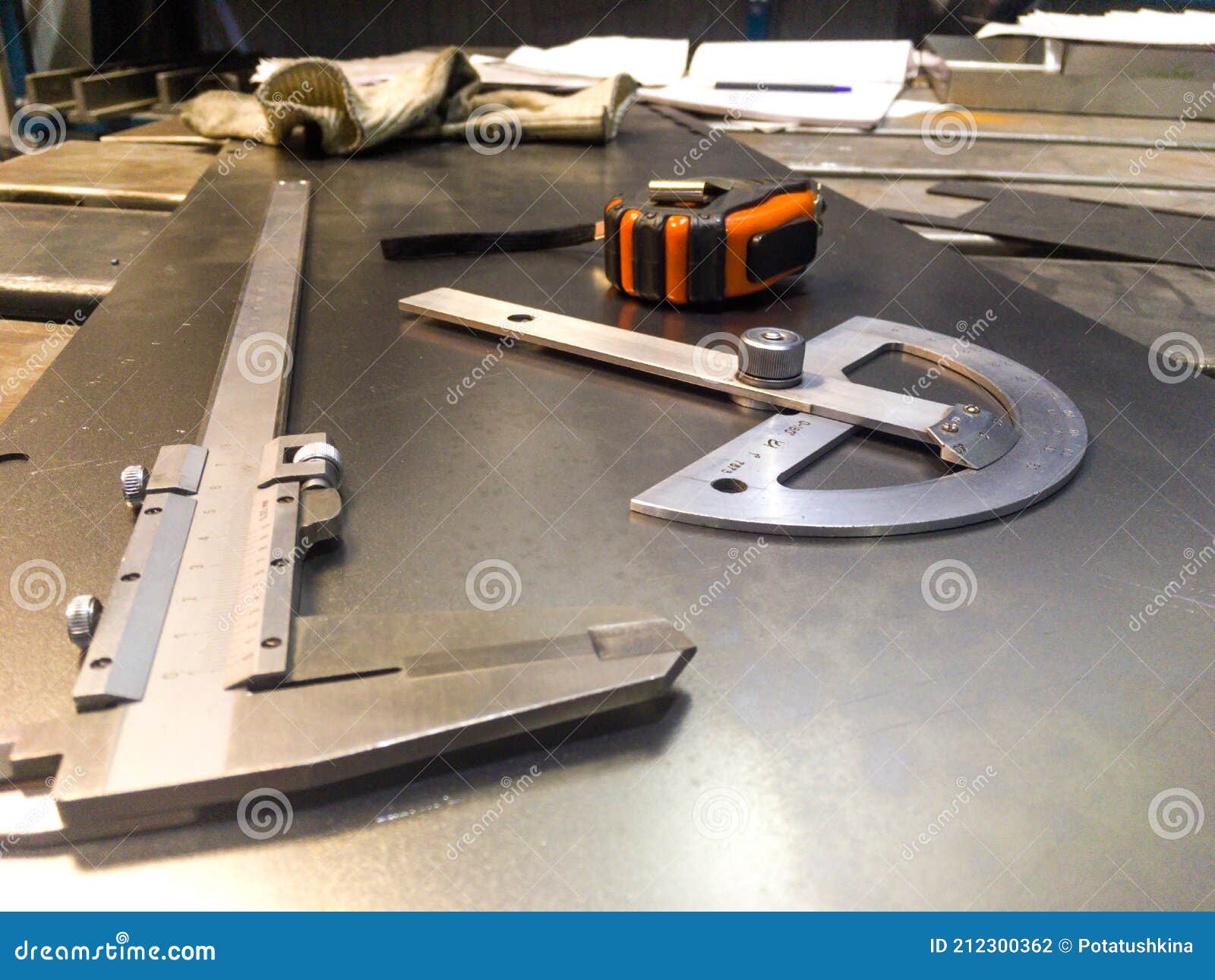 Locksmith Tools Lie on a Metal Workbench Stock Photo - Image of ...