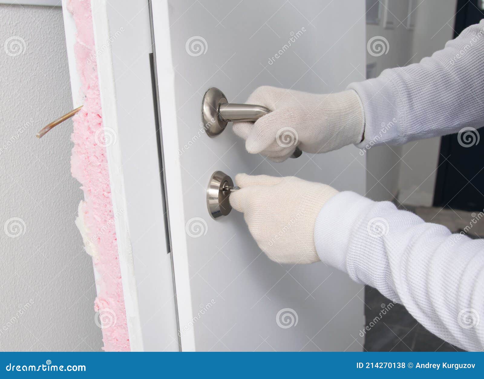 Locksmith, Trying To Open the Broken Lock of the Front Door, after ...