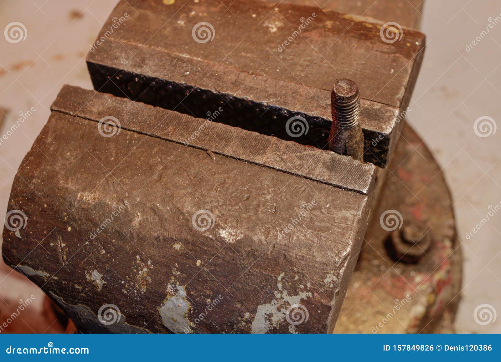 Table Vice, clamp the bolt stock photo. Image of table - 157849826