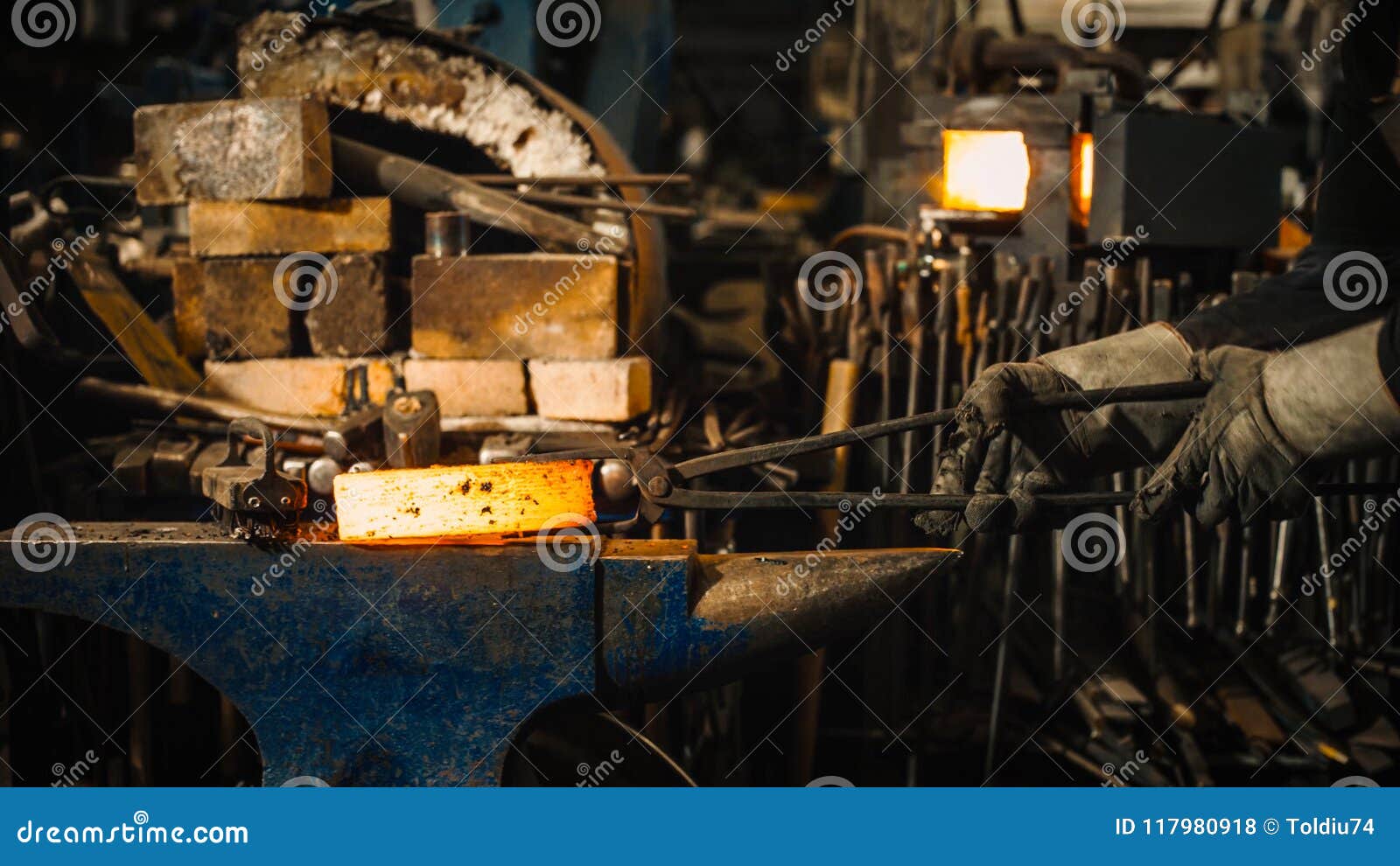 Locksmith Working Hot Iron. Stock Photo - Image of equipment, molten ...