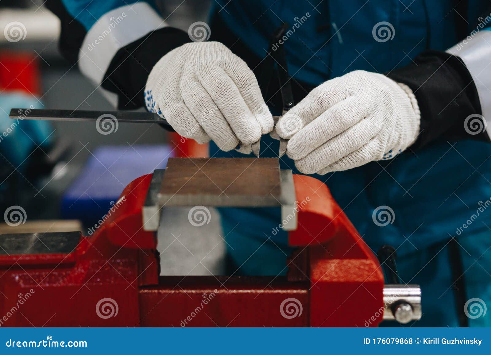 Locksmith Working on a Vise Stock Photo - Image of machine, carpentries ...