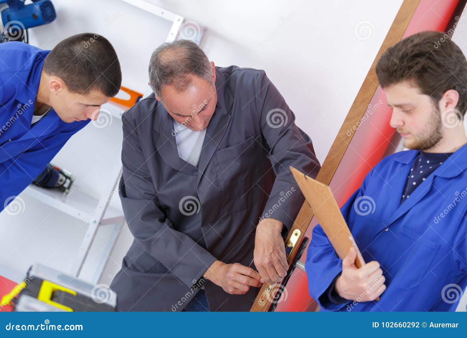 Locksmiths Apprentices at Workshop Stock Photo - Image of demonstrate ...