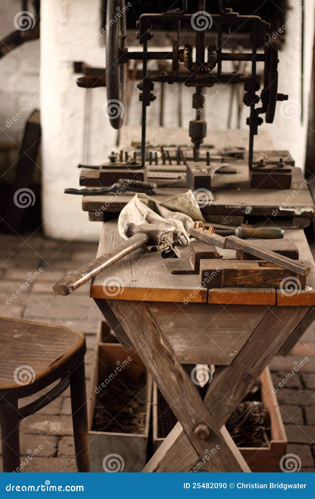 Locksmiths workbench stock photo. Image of craft, workshop - 25482090