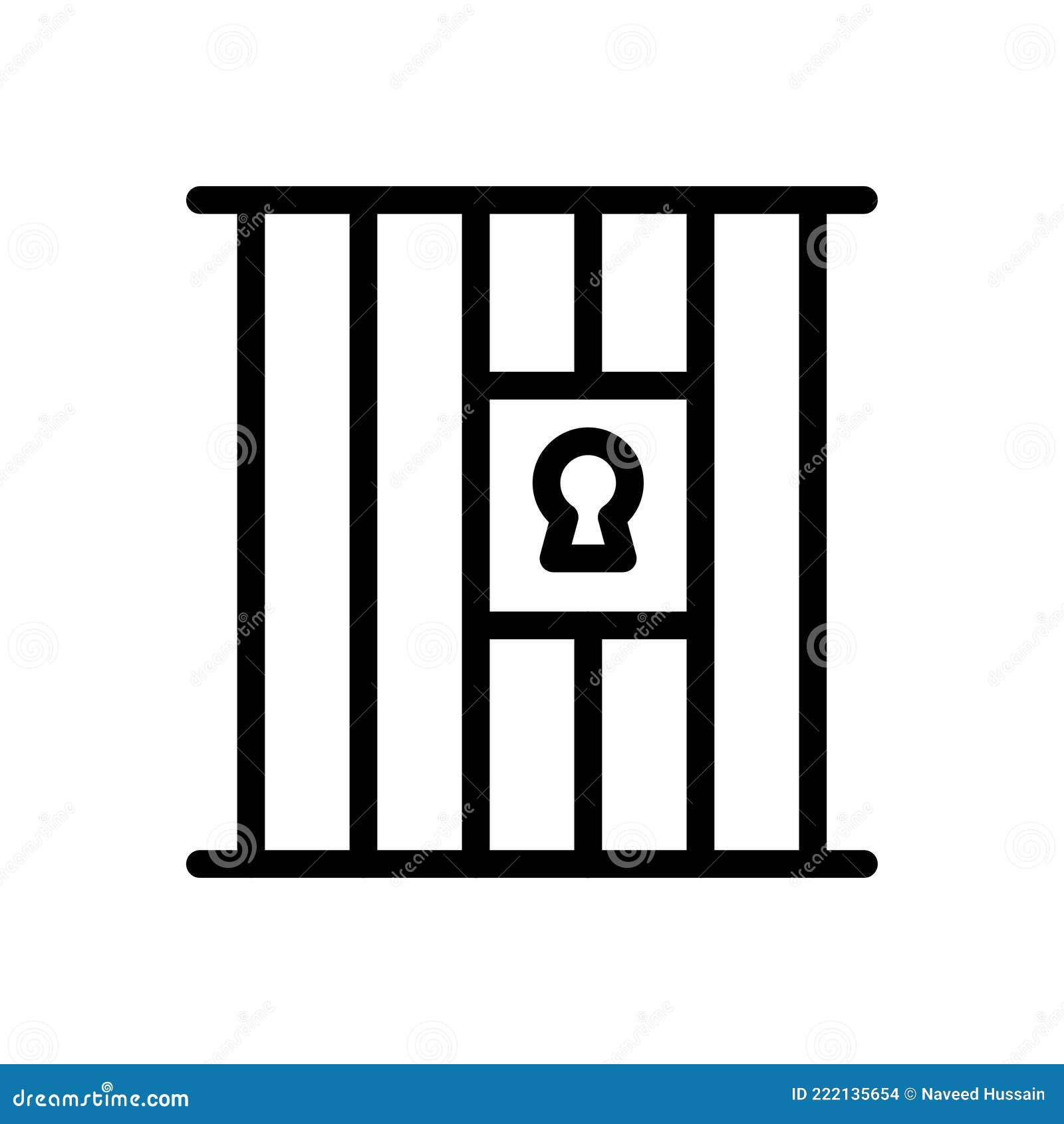 Lockup Vector Thin Line Icon Stock Vector - Illustration of metal, line ...