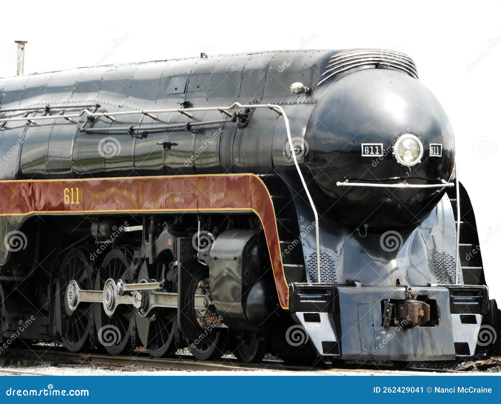 Streamlined 611 Locomotive at Strasburg Railroad Stock Image - Image of ...
