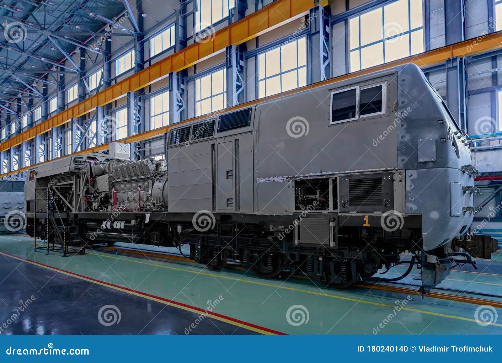 Locomotive assembly plant stock photo. Image of mechanical - 180240140