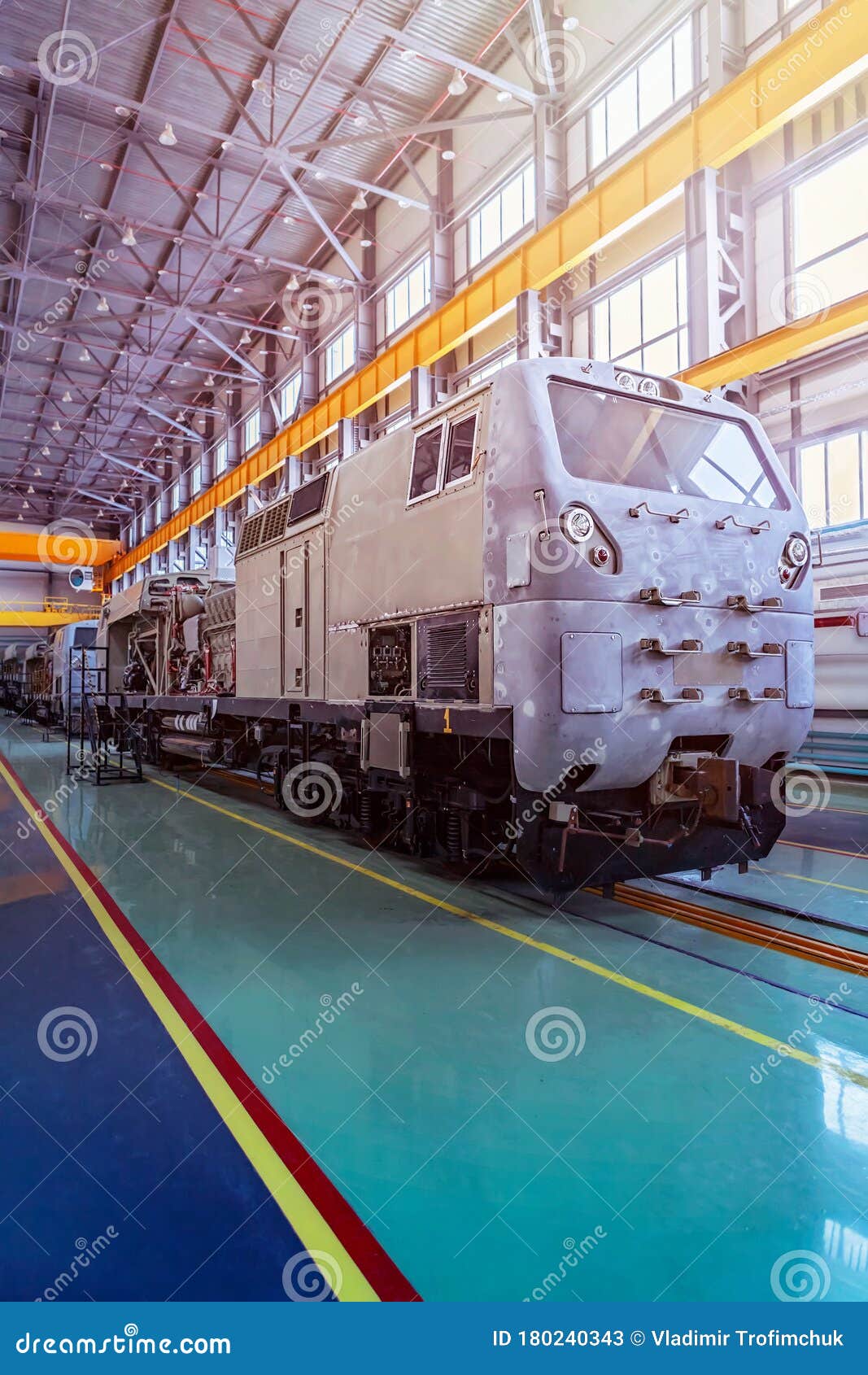Locomotive in the Assembly Shop Stock Image - Image of path, production ...