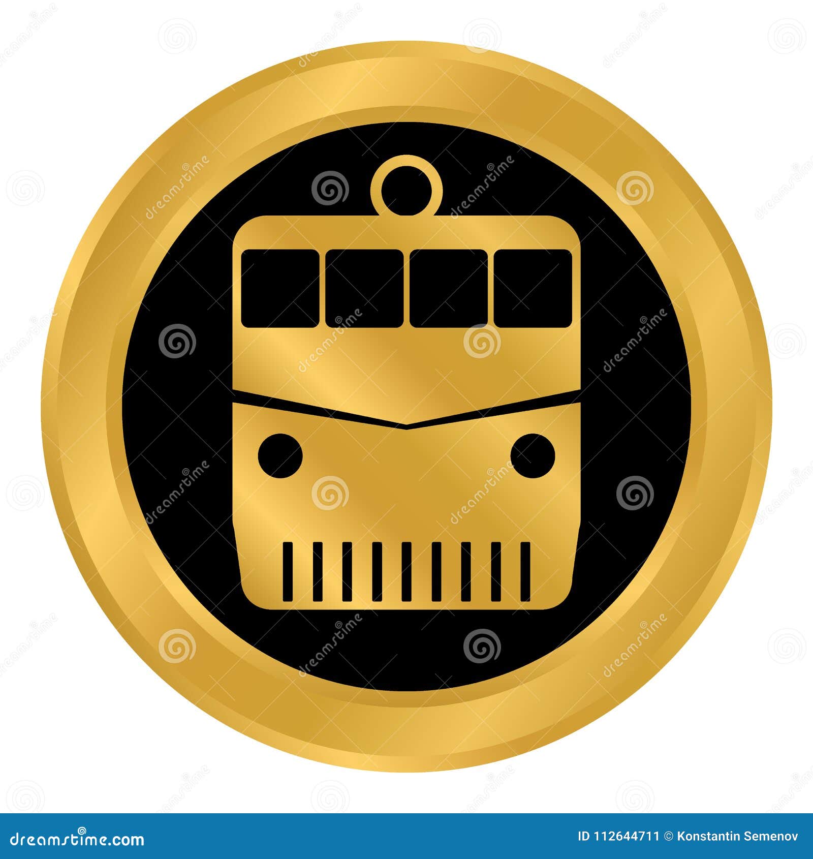 Locomotive Button on White. Stock Illustration - Illustration of ...