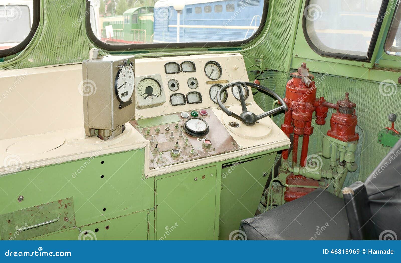 Locomotive cab stock image. Image of steel, station, engineering - 46818969