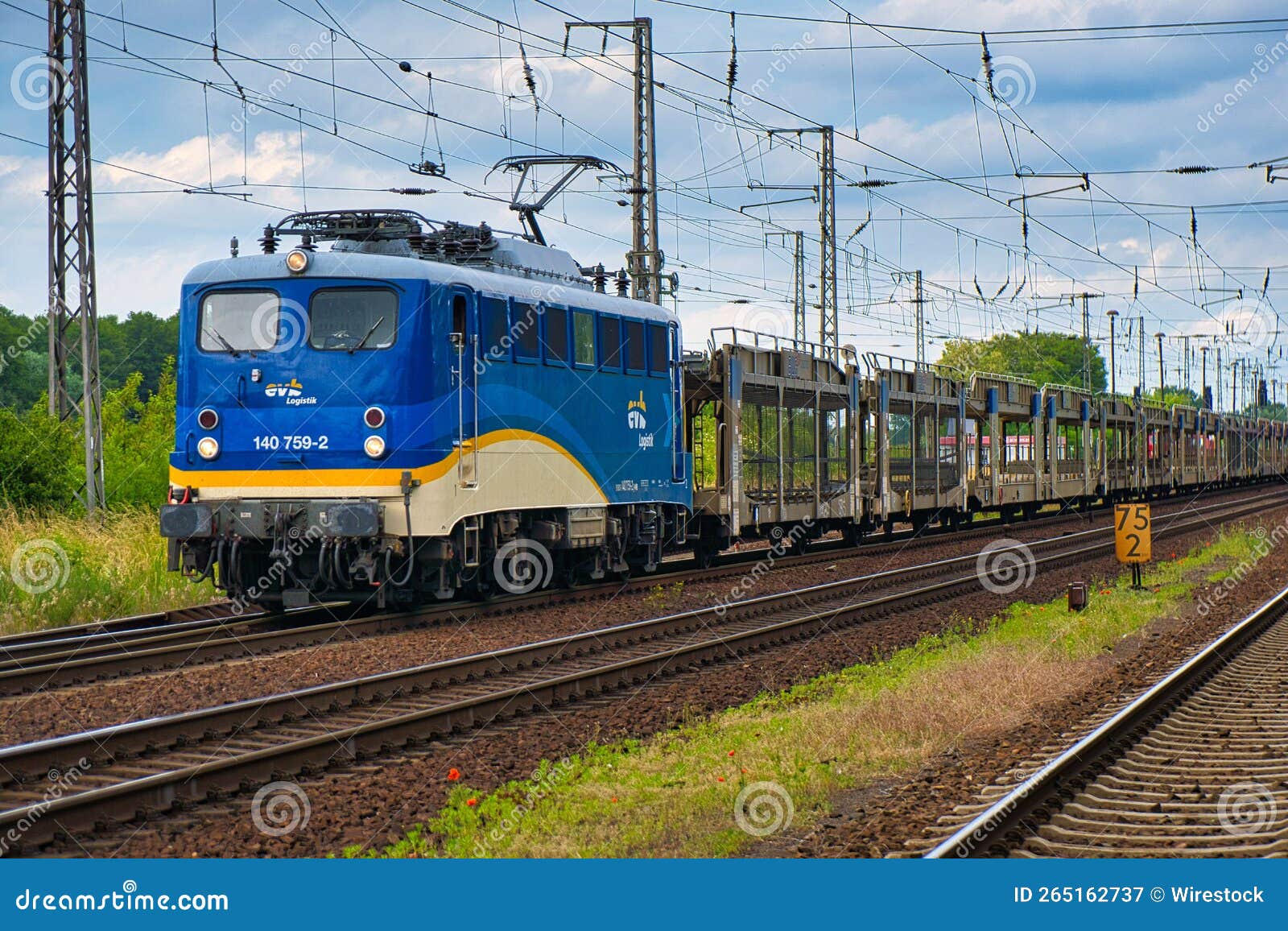 Locomotive of 140 Class from Evb Logistik Pulls a Cargo Train with ...