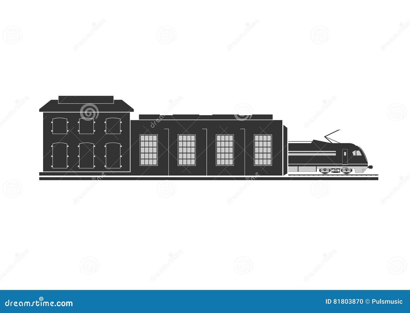 Locomotive depot stock vector. Illustration of windows - 81803870