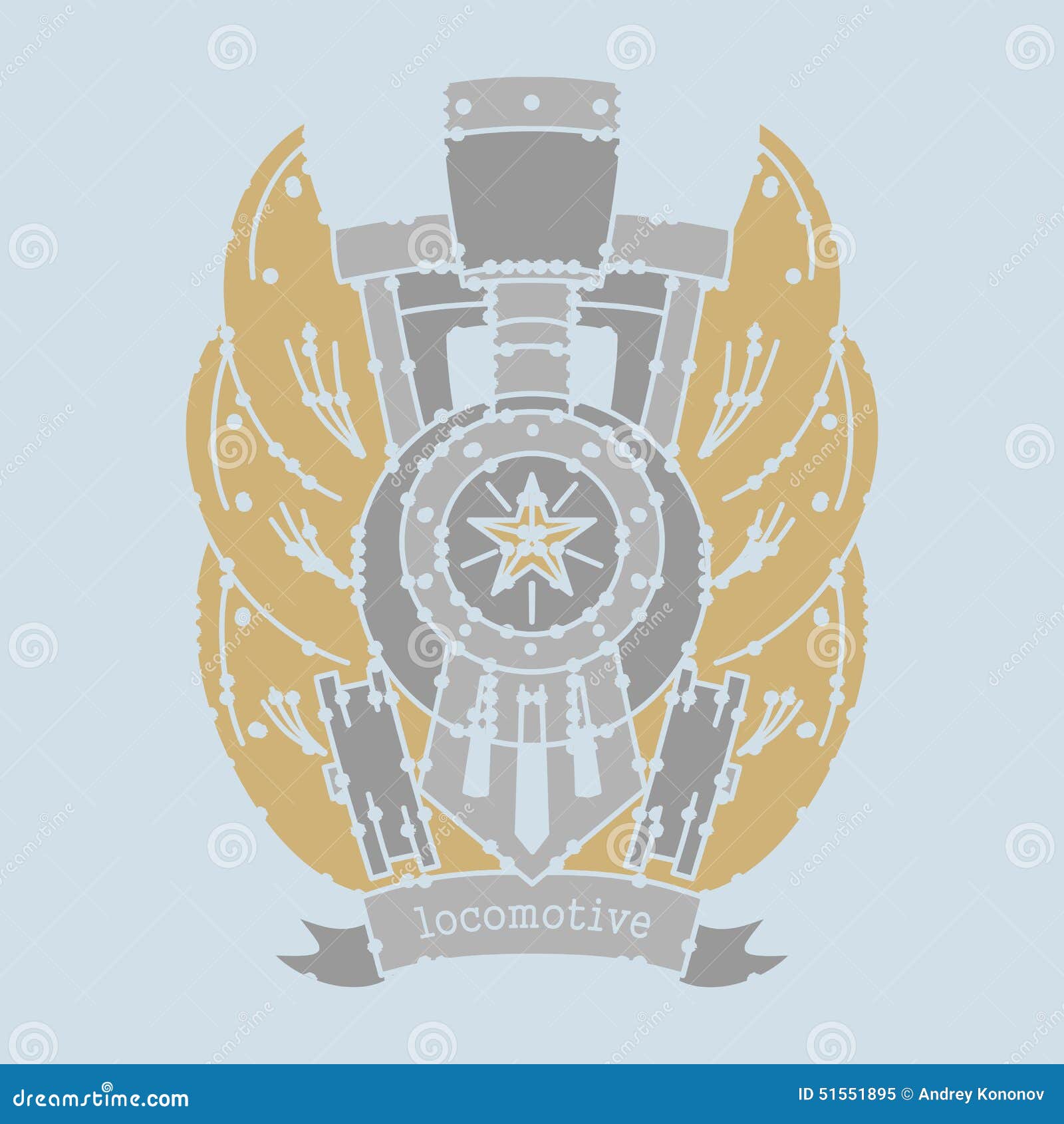 Locomotive emblem stock vector. Illustration of sticker - 51551895