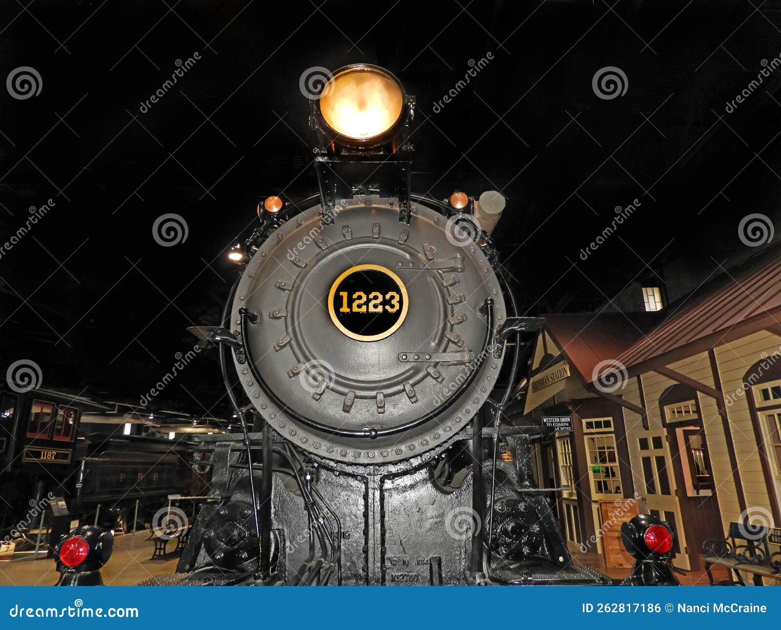 Locomotive 1223 Engine at Museum Replica Vintage Train Station ...
