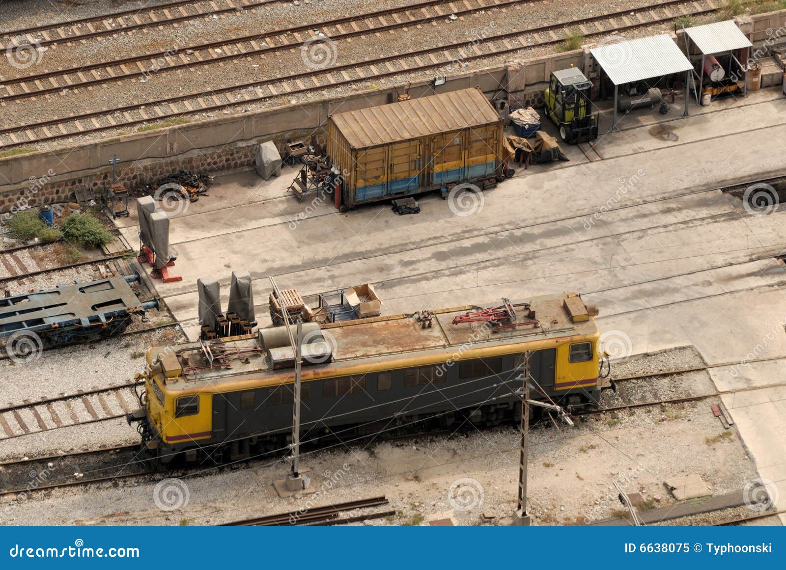 Locomotive at Freight Depot Stock Image - Image of view, industrial ...
