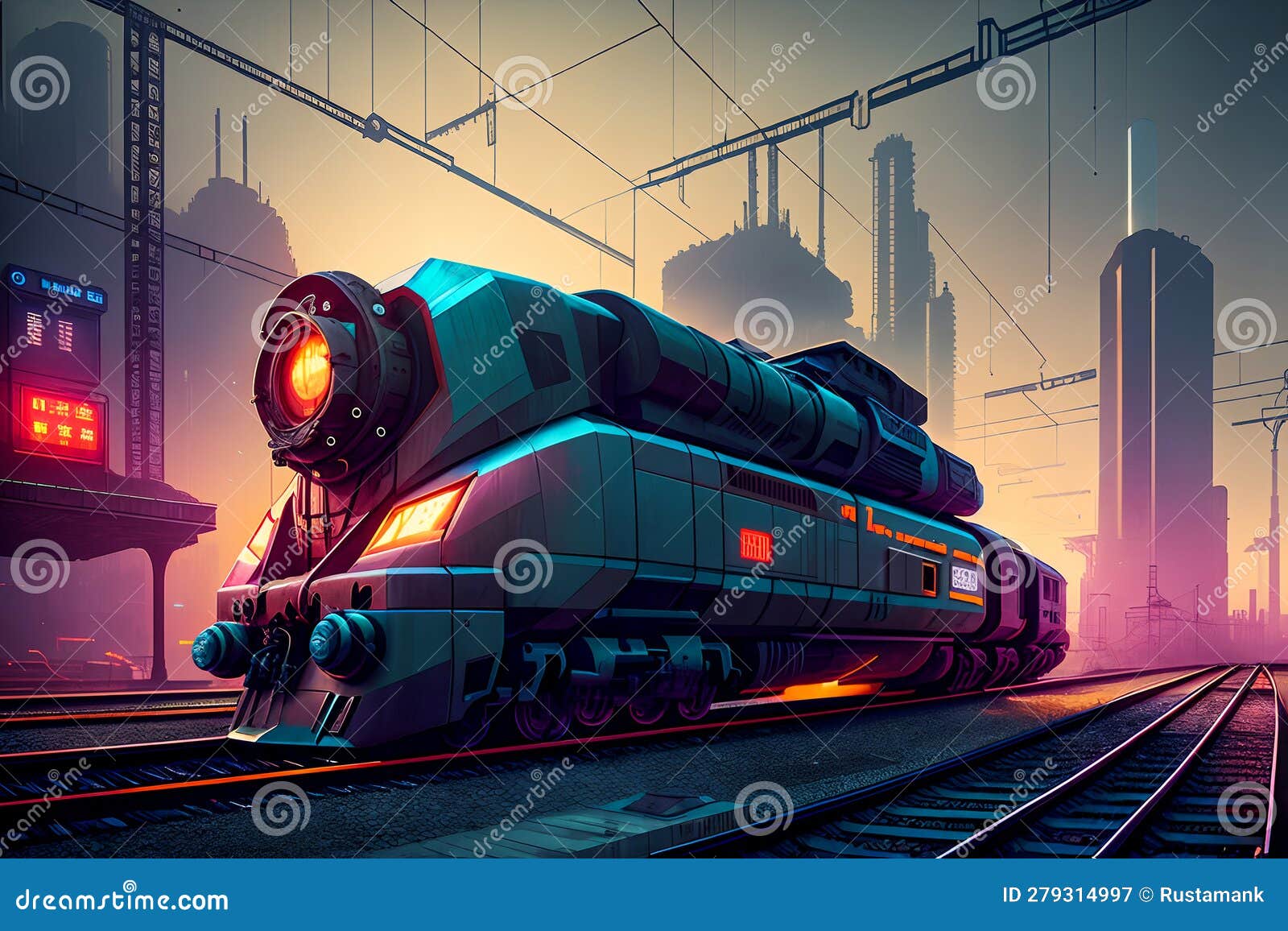 Locomotive of the Future. the Concept of an Abstract Sci-fi Futuristic ...