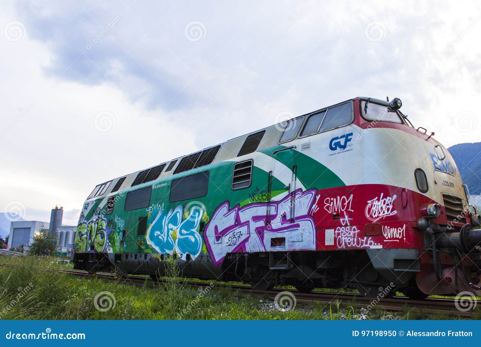 Locomotive with graffiti editorial image. Image of iron - 97198950