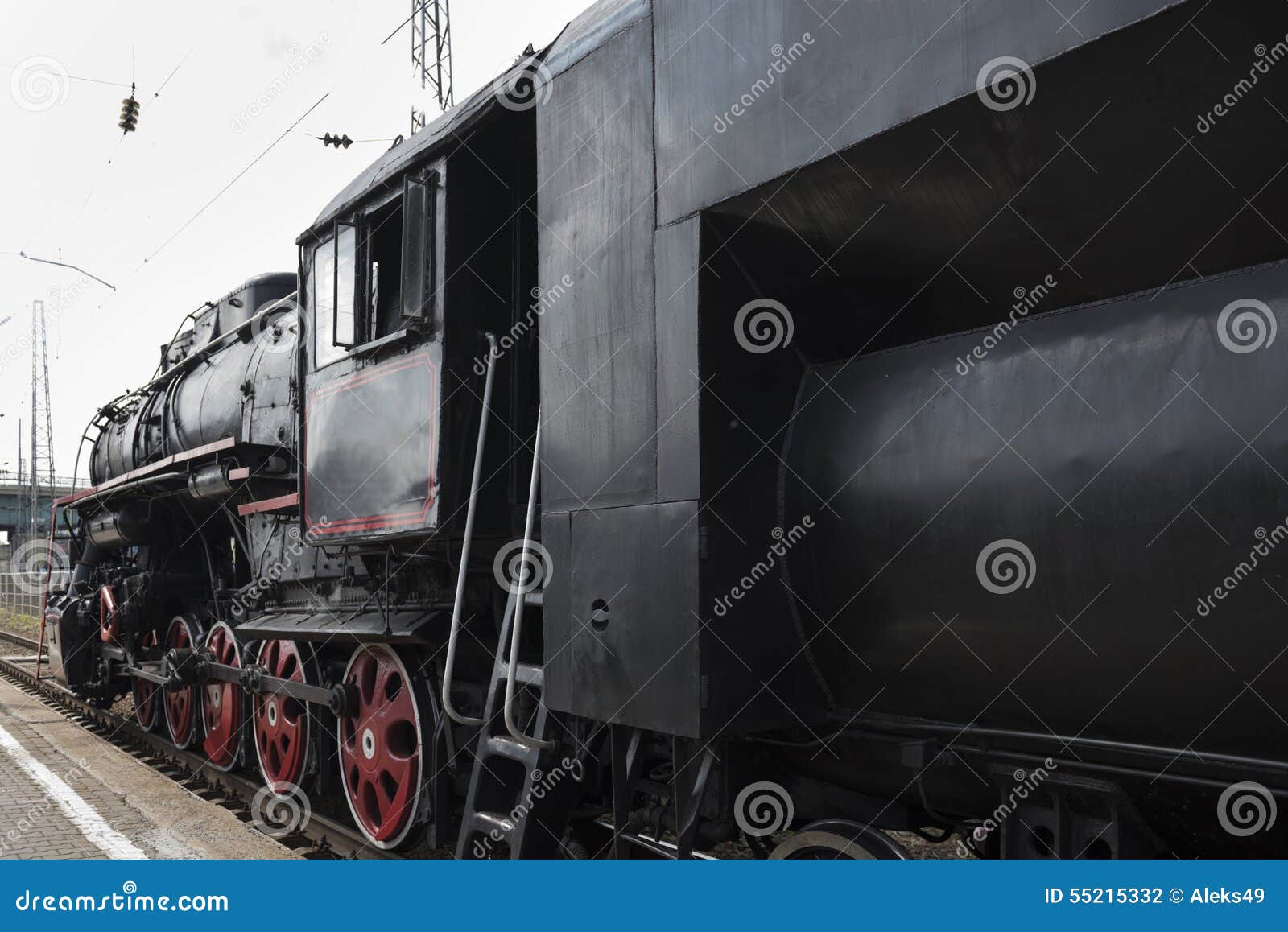 The Locomotive of the Last Century Standing Under Steam Stock Photo ...
