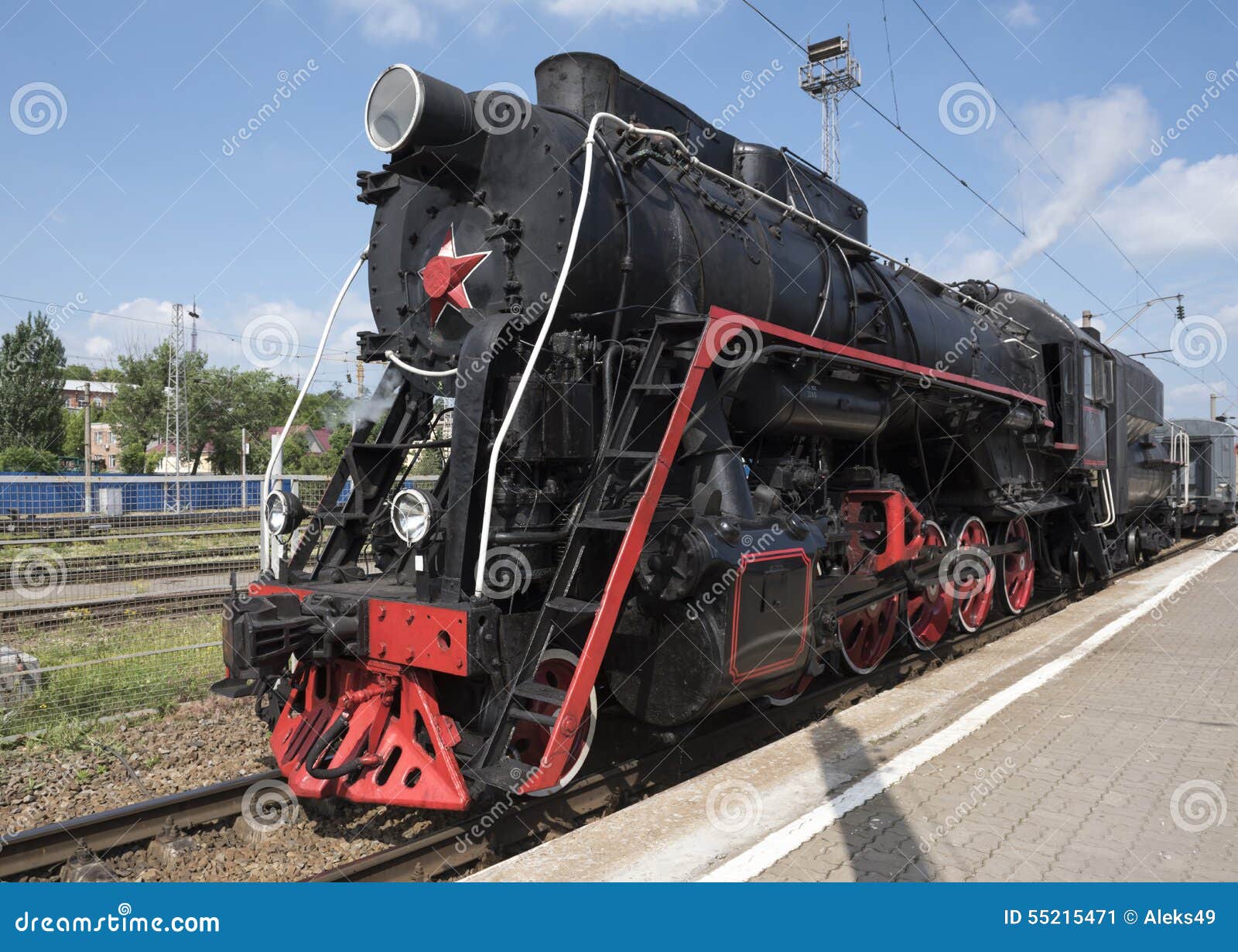 The Locomotive of the Last Century Standing Under Steam Stock Image ...