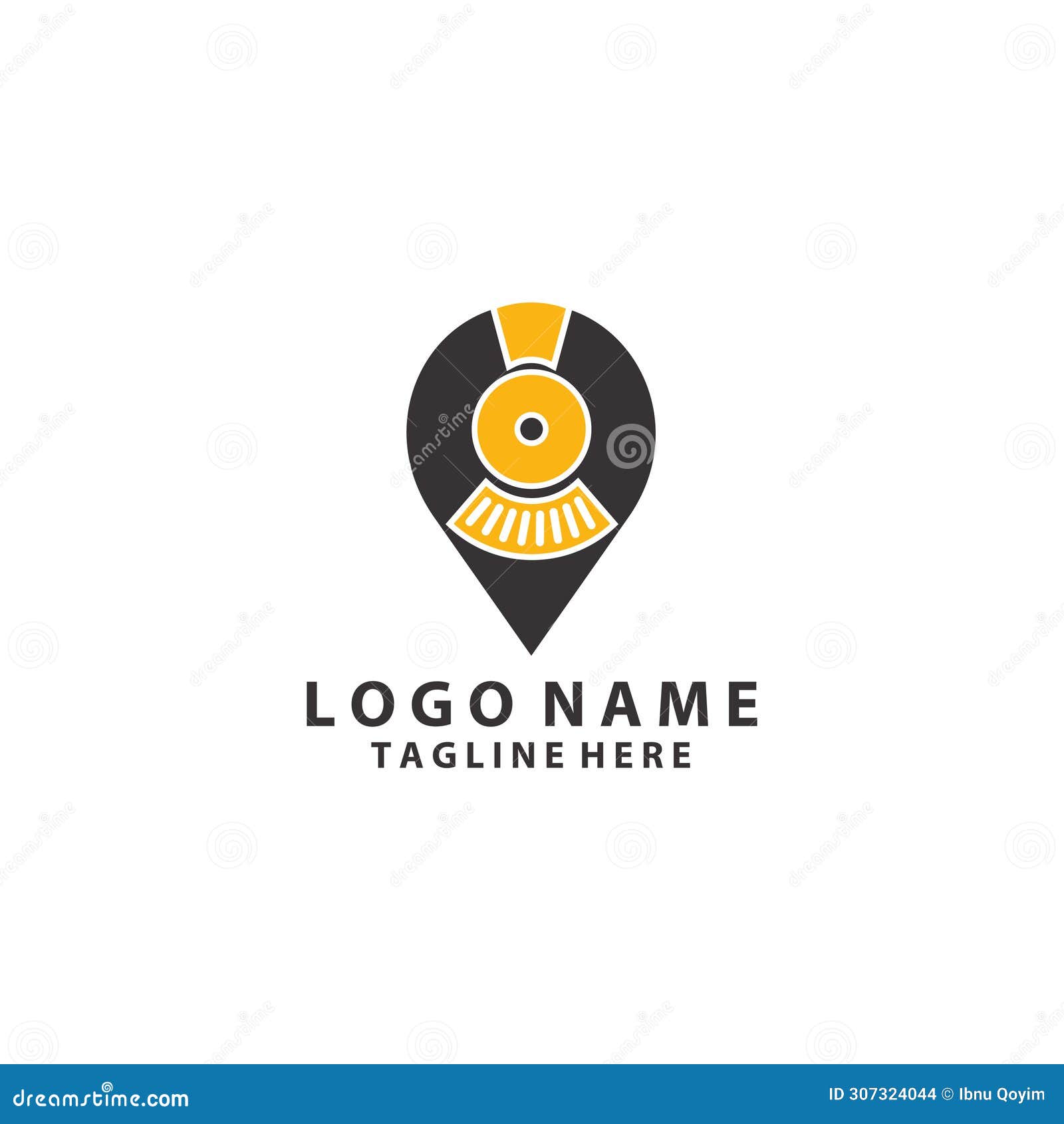 Locomotive Location Logo Design Vector Stock Vector - Illustration of ...