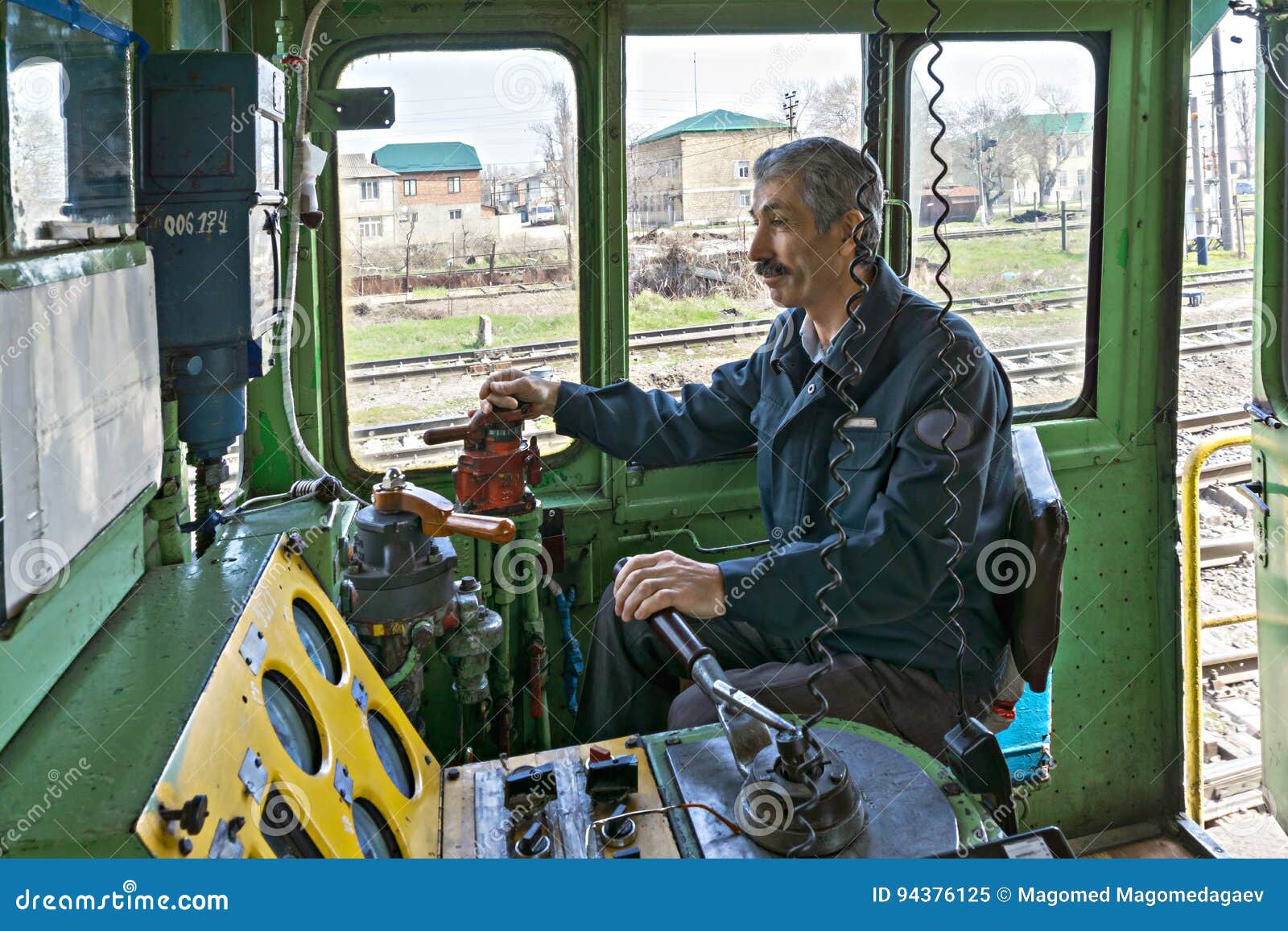 Locomotive operator stock image. Image of engineer, sideways - 94376125