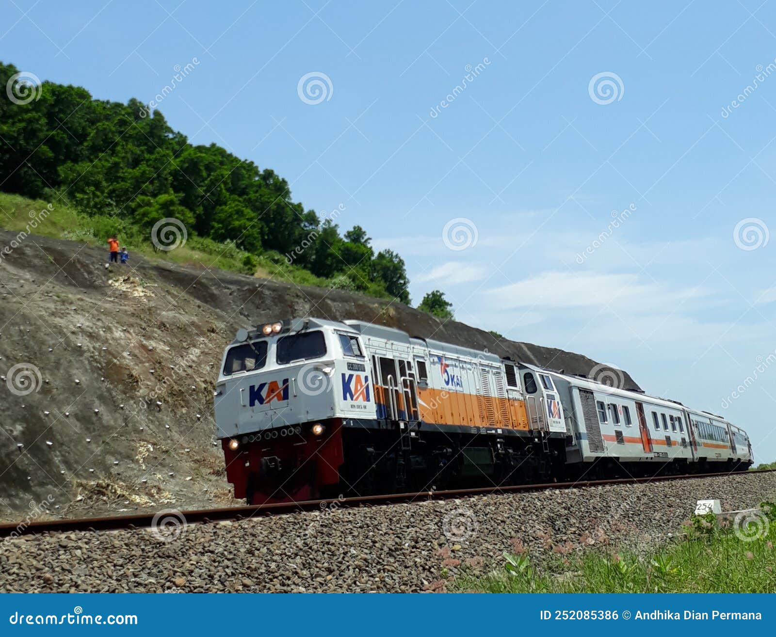 The Train Moves Around a Cliff Editorial Photo - Image of indonesian ...