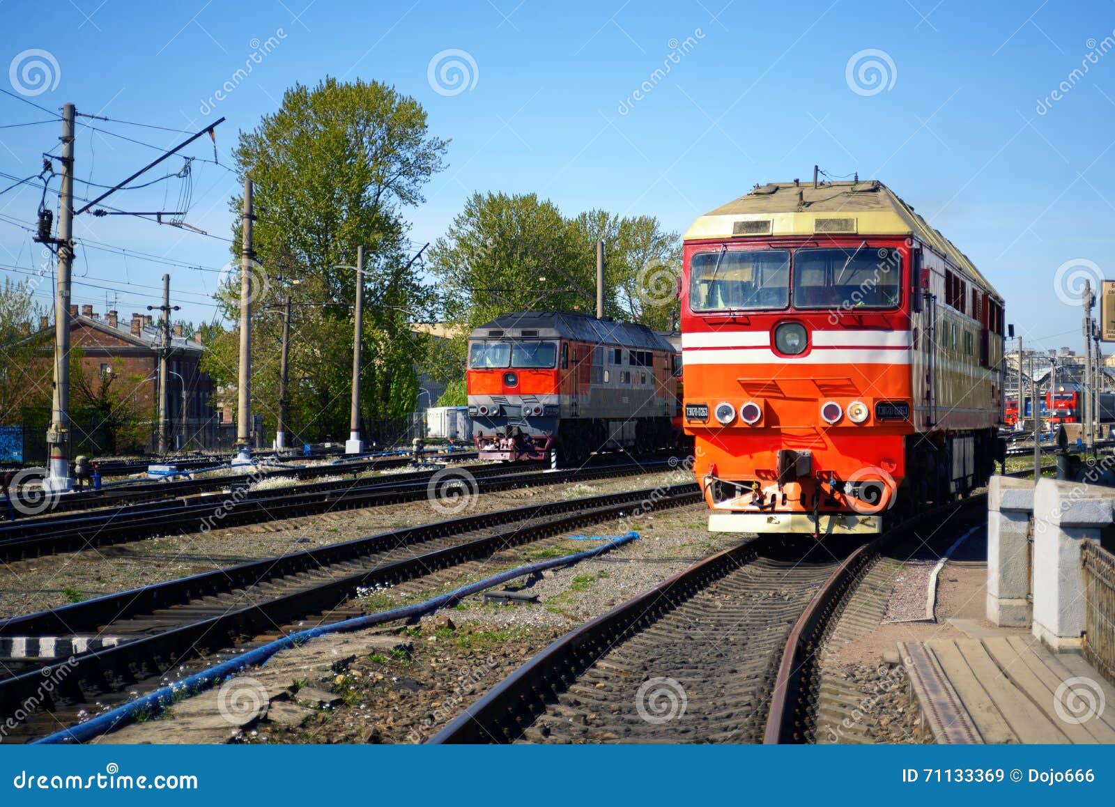 Locomotive train on rails stock image. Image of outdoor - 71133369