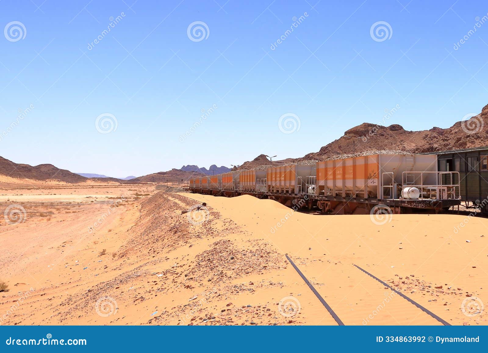 Locomotive Train in Wadi Rum Desert, Jordan Stock Photo - Image of ...