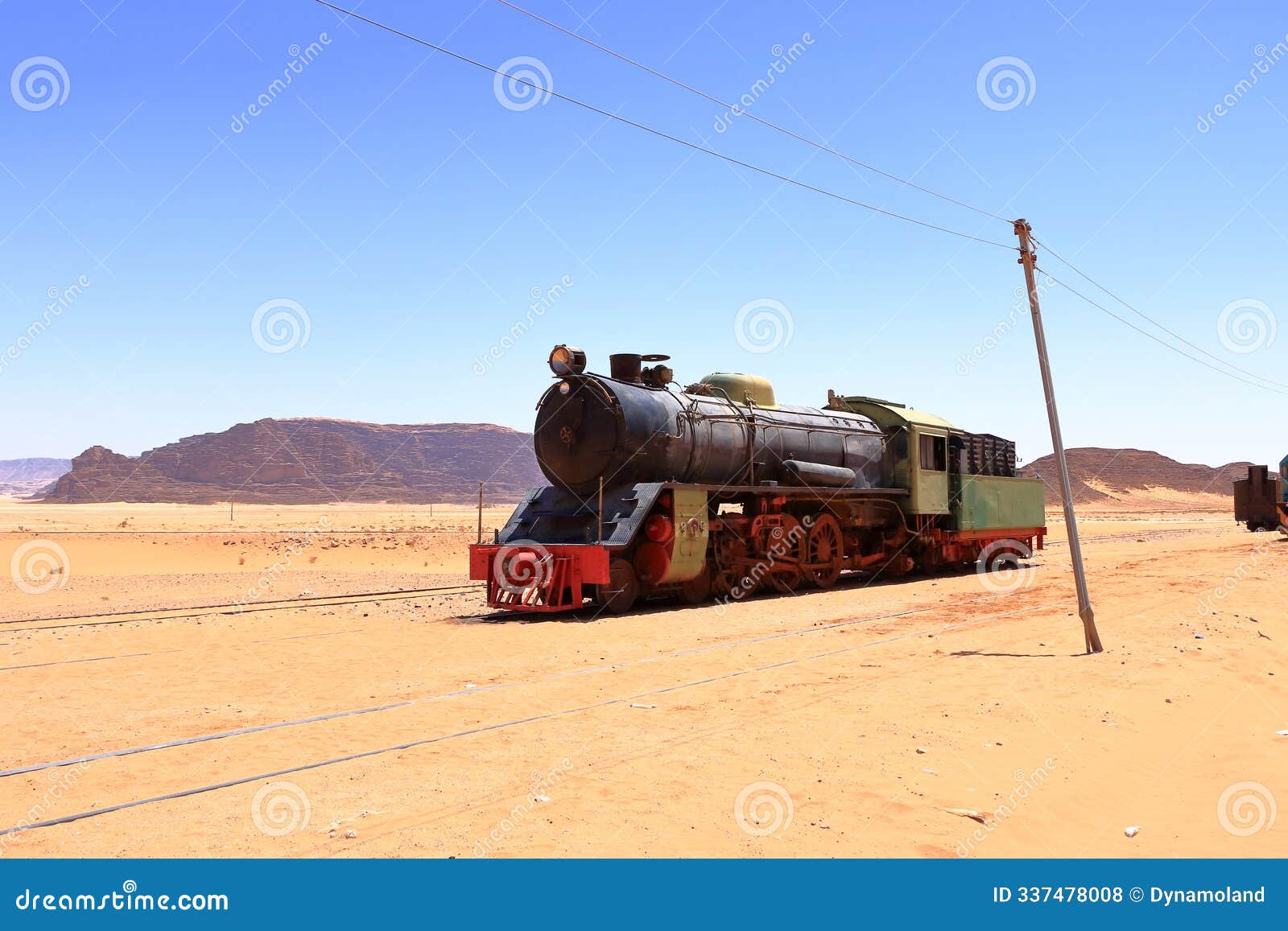Locomotive Train in Wadi Rum Desert, Jordan Stock Photo - Image of ...