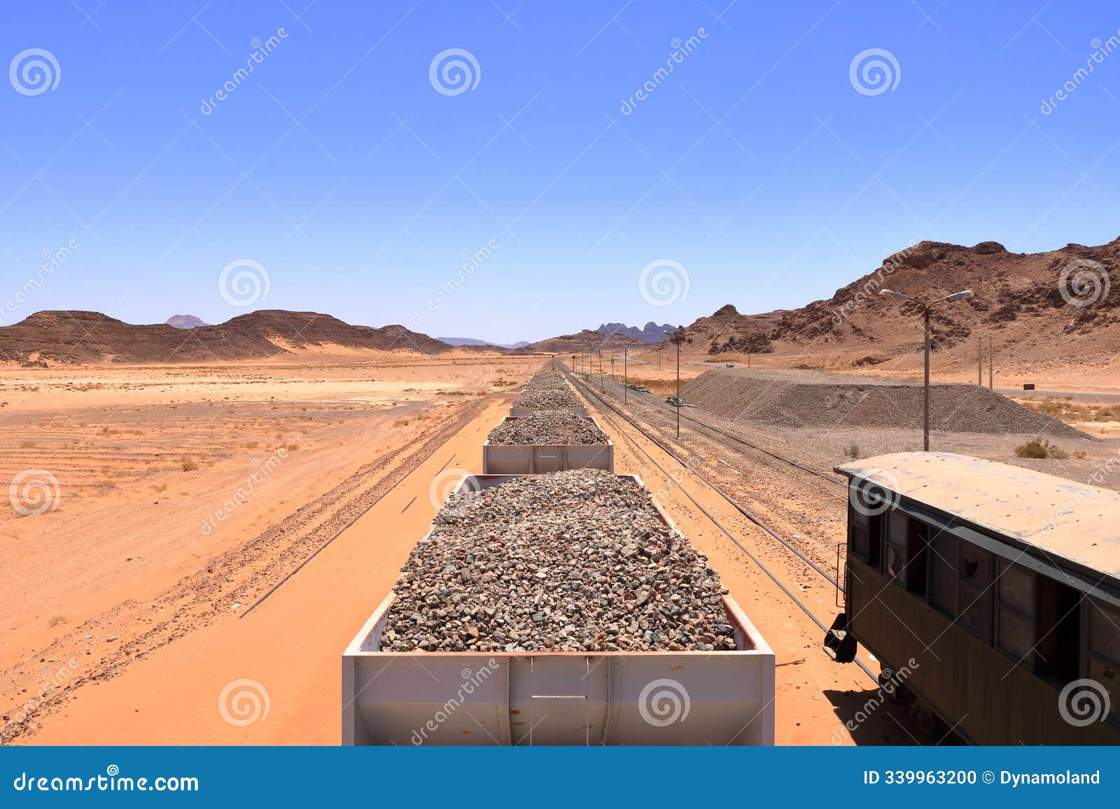 Locomotive Train in Wadi Rum Desert, Jordan Stock Photo - Image of ...