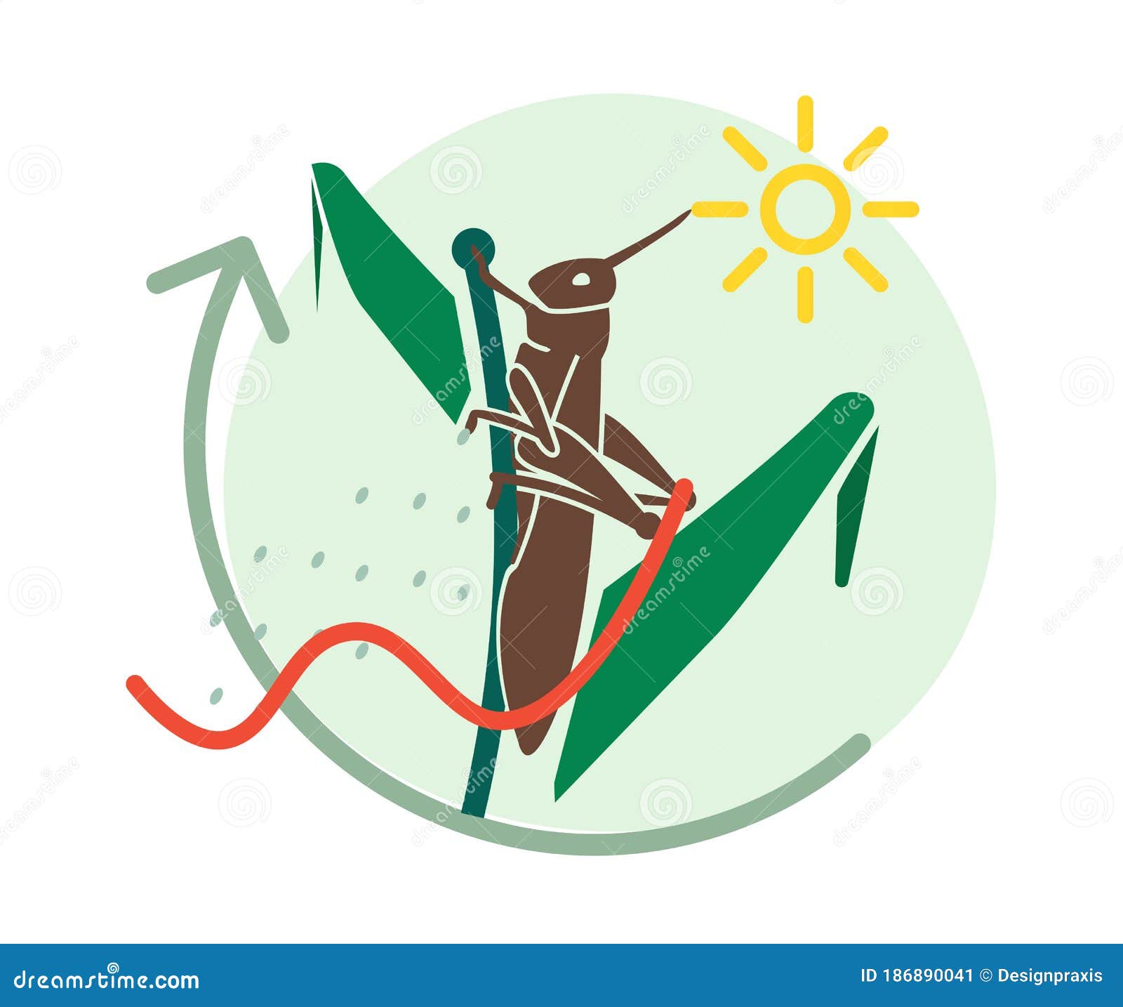 Locust Large Herbivorous Insects Attack on Crops - Icon Stock ...