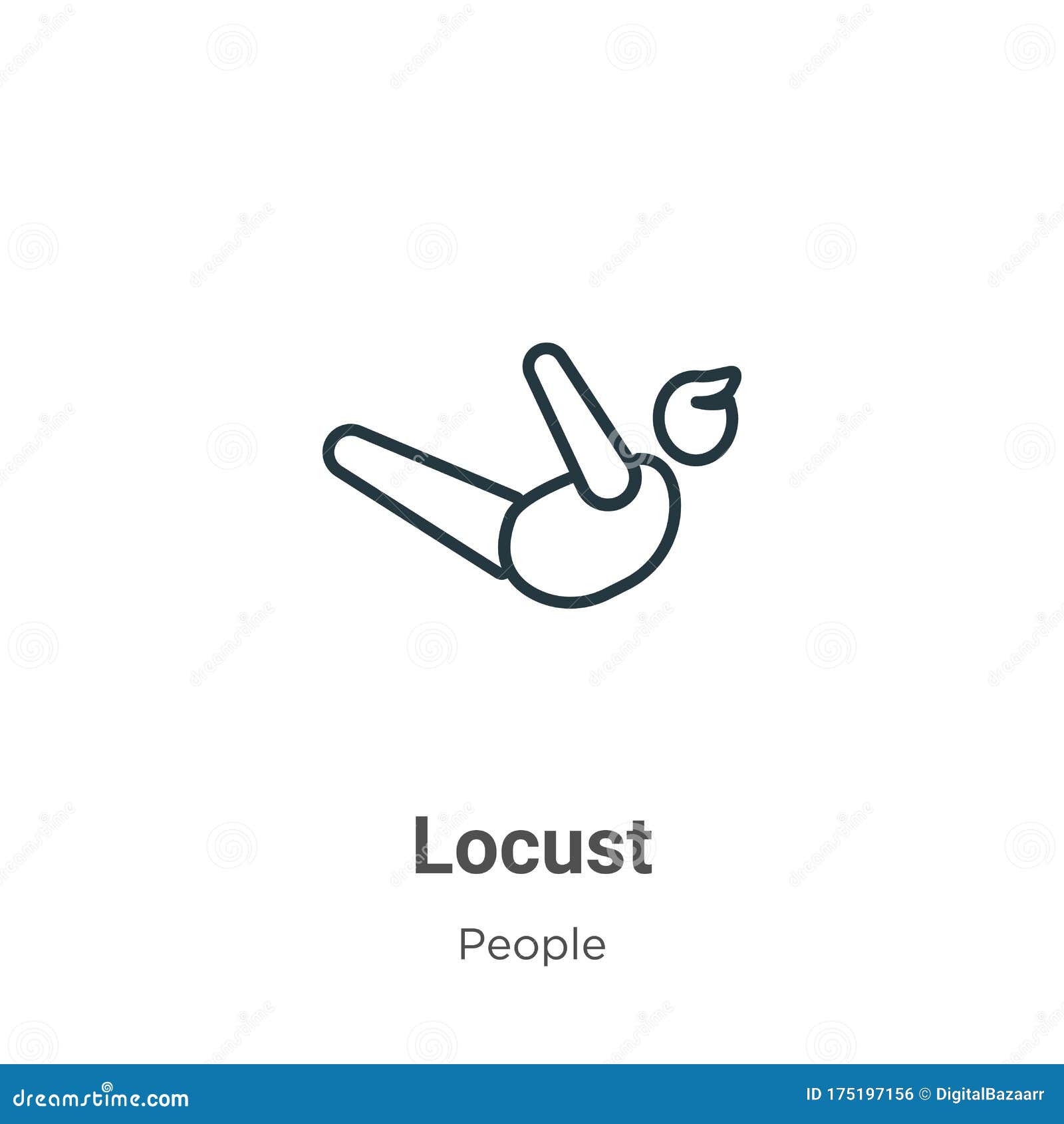 Locust Outline Vector Icon. Thin Line Black Locust Icon, Flat Vector ...