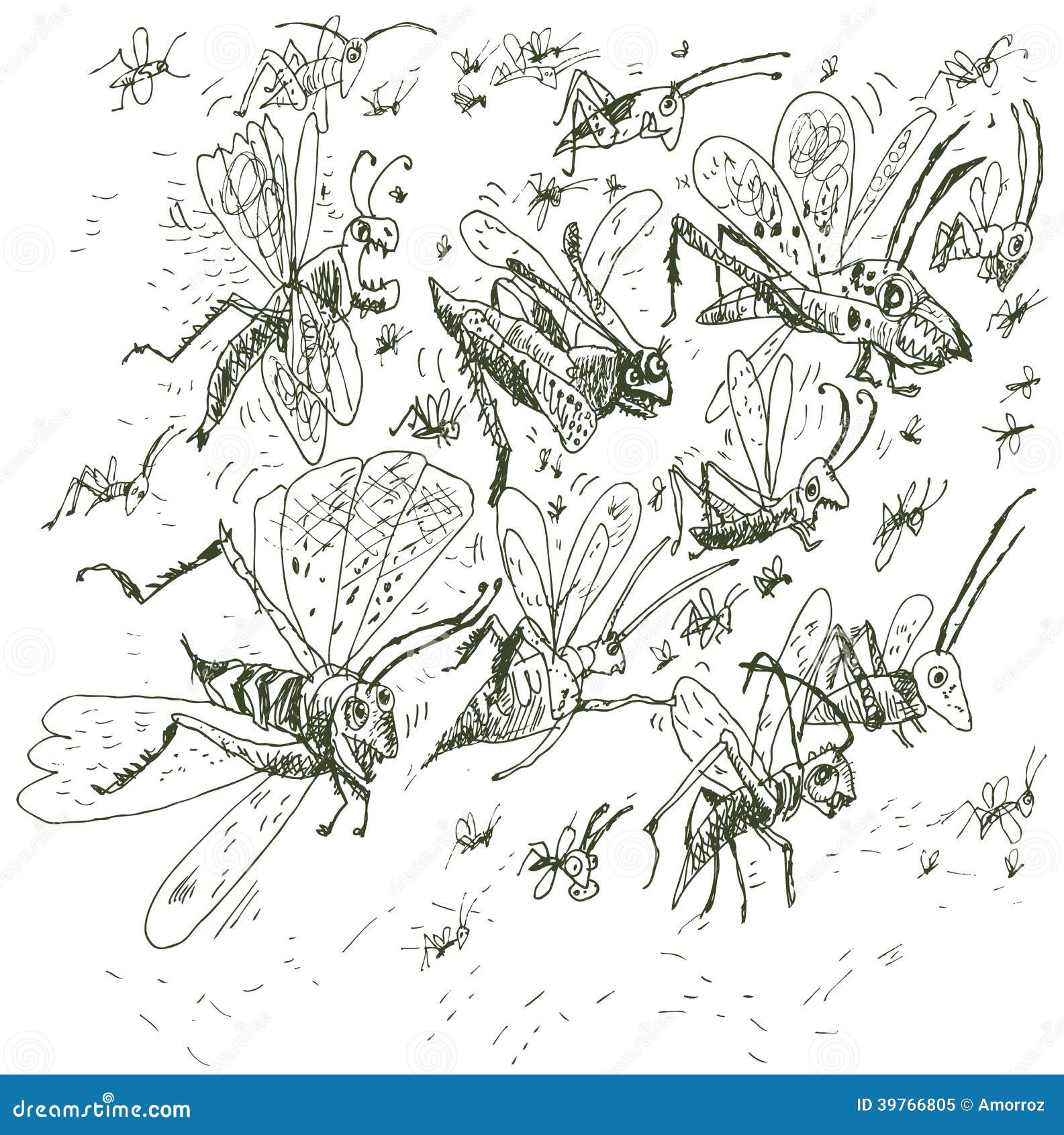 Locust. Vector Illustration Isolated On White Background ...