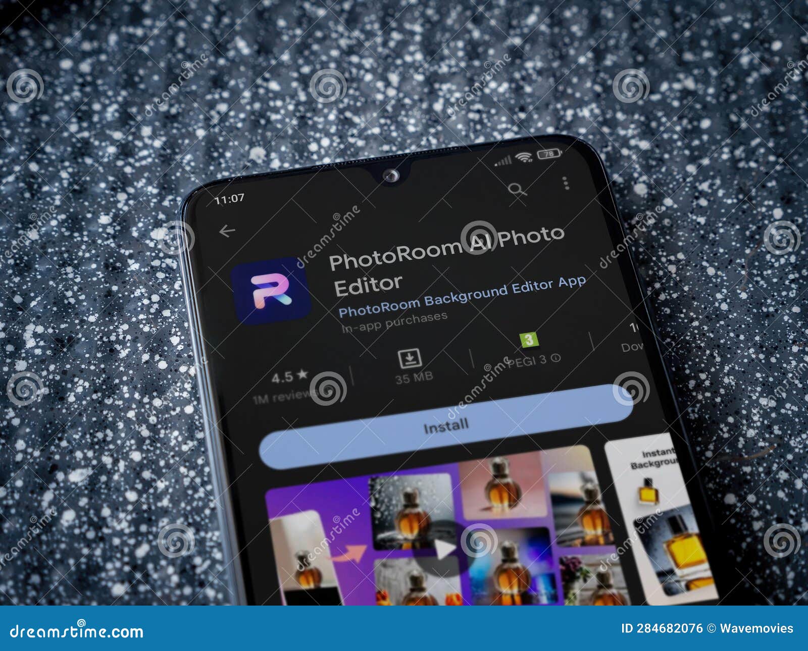 PhotoRoom Studio Photo Editor App Play Store Page on Smartphone on a ... PhotoRoom Studio Photo Editor App Play Store Page on Smartphone on a ...