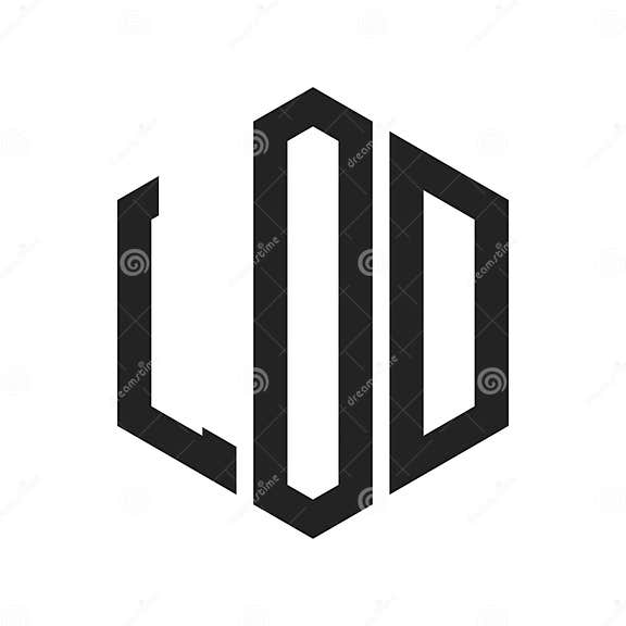 LOD Logo Design. Initial Letter LOD Monogram Logo Using Hexagon Shape Stock Illustration ...