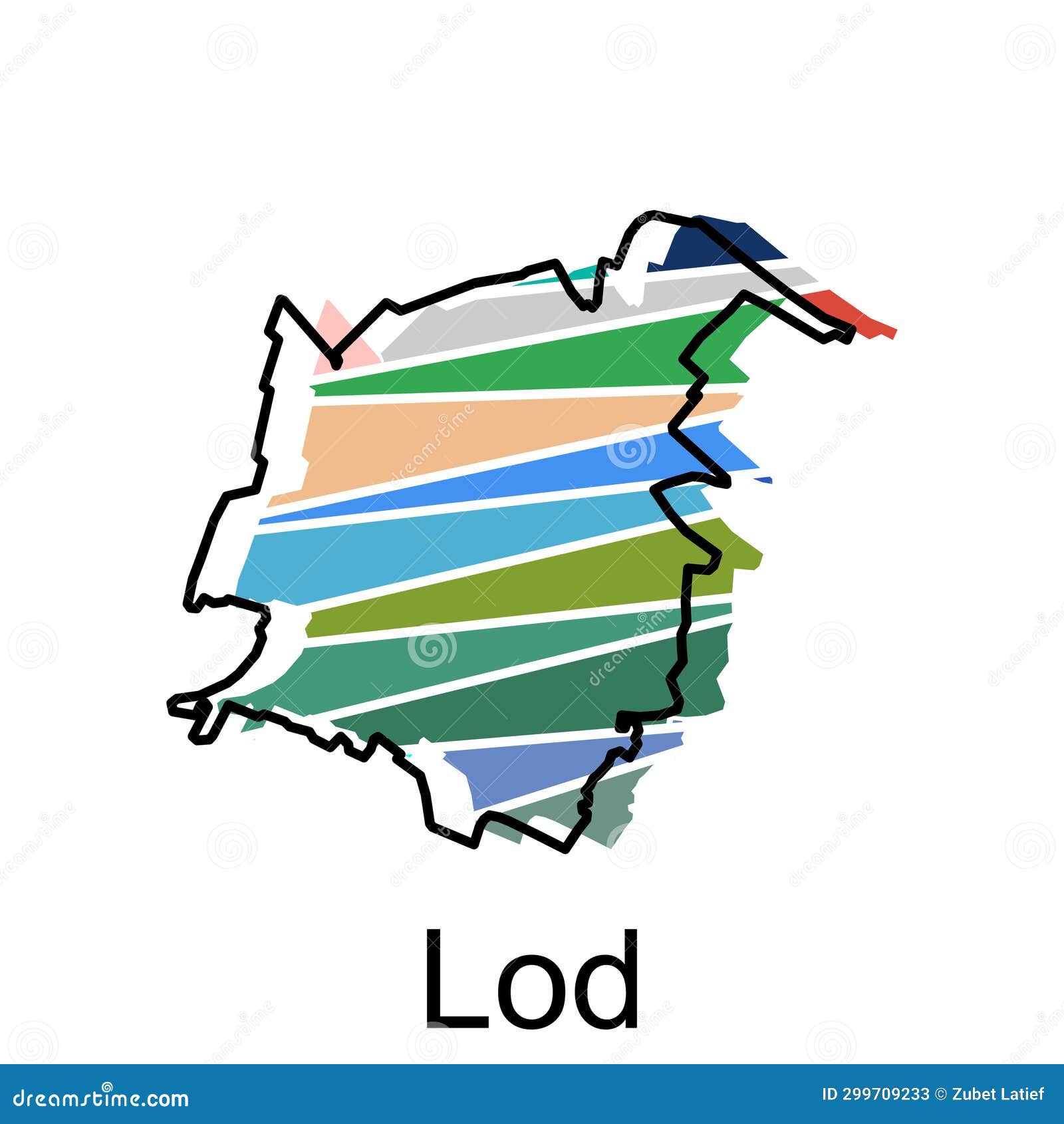 Lod Map Icon Vector Illustration Design Template, Stylized Vector ...