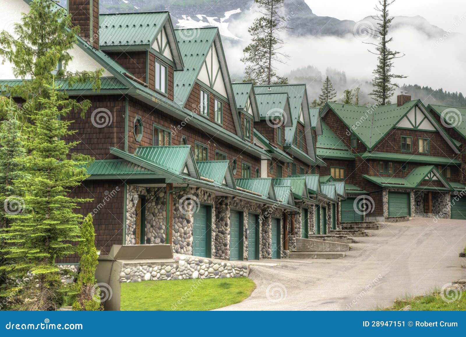 Lodge in ski resort stock image. Image of landscaped - 28947151