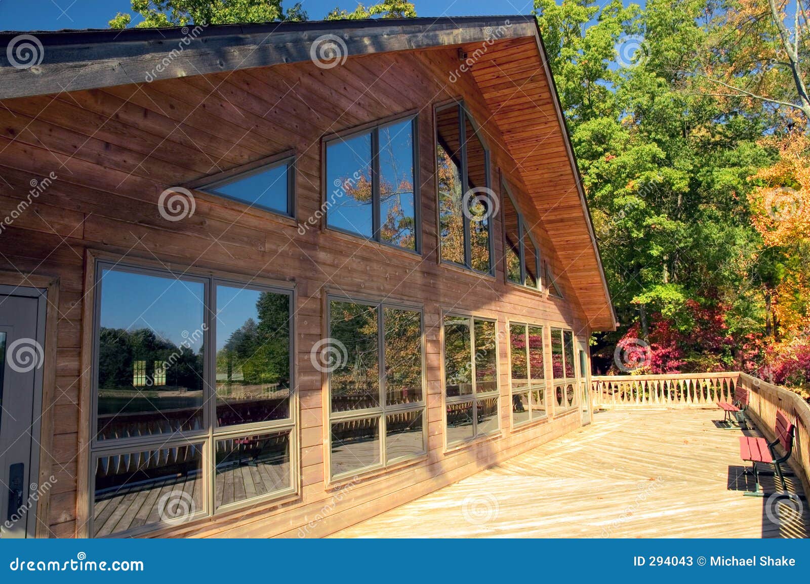 Lodge Windows stock image. Image of peaceful, fall, building - 294043