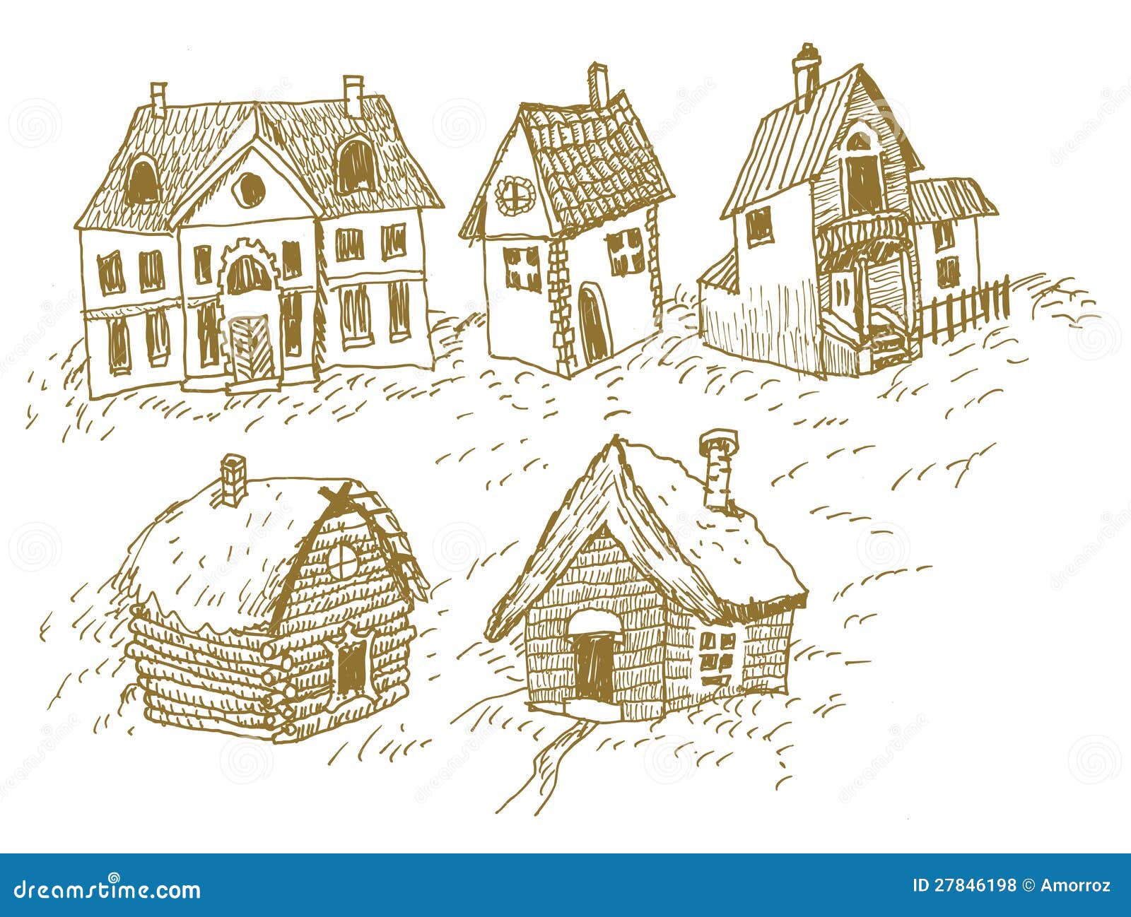 Lodges stock vector. Illustration of village, tale, house - 27846198