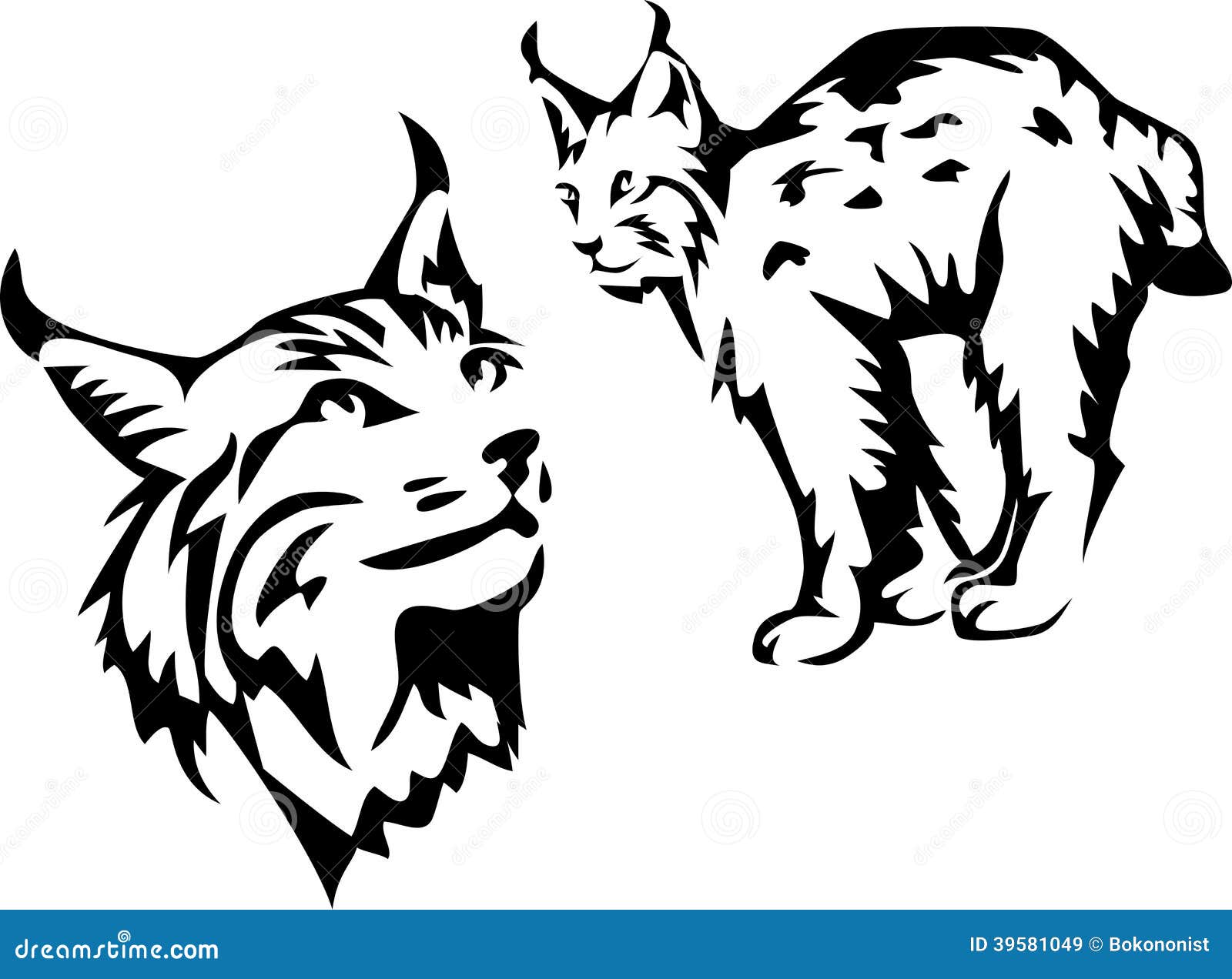 Lodjur vektor illustrationer. Illustration av katt, europeiskt - 39581049