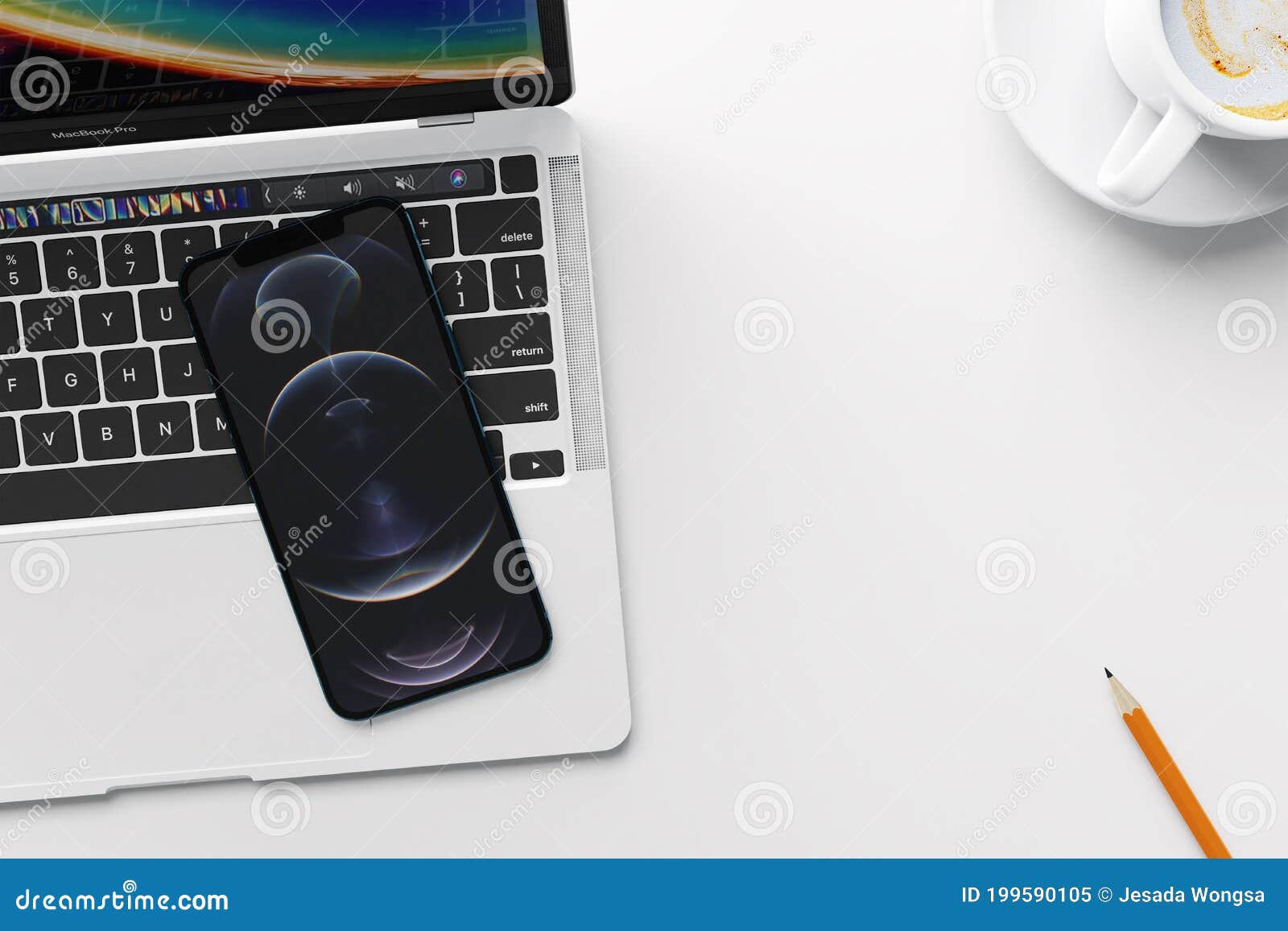 LOEI ,THAILAND,18 OCT 2020 :apple Business Device Iphone 12 and MacBook ...